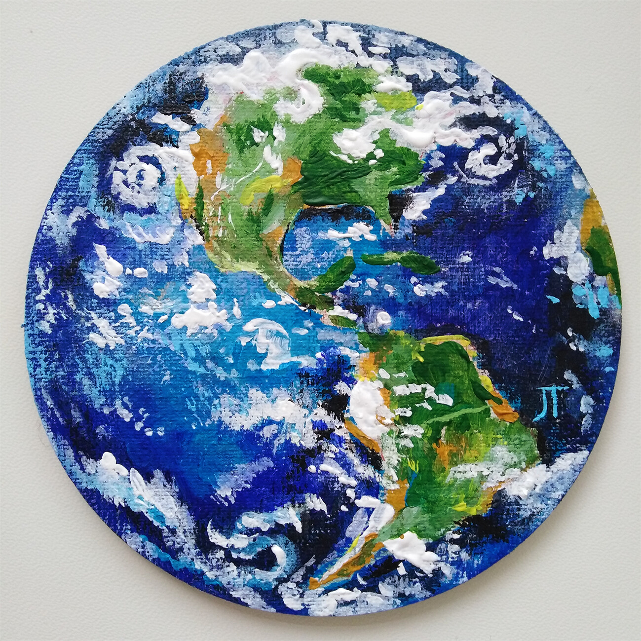 ArtStation - Original painting earth round decor by JTar 4in