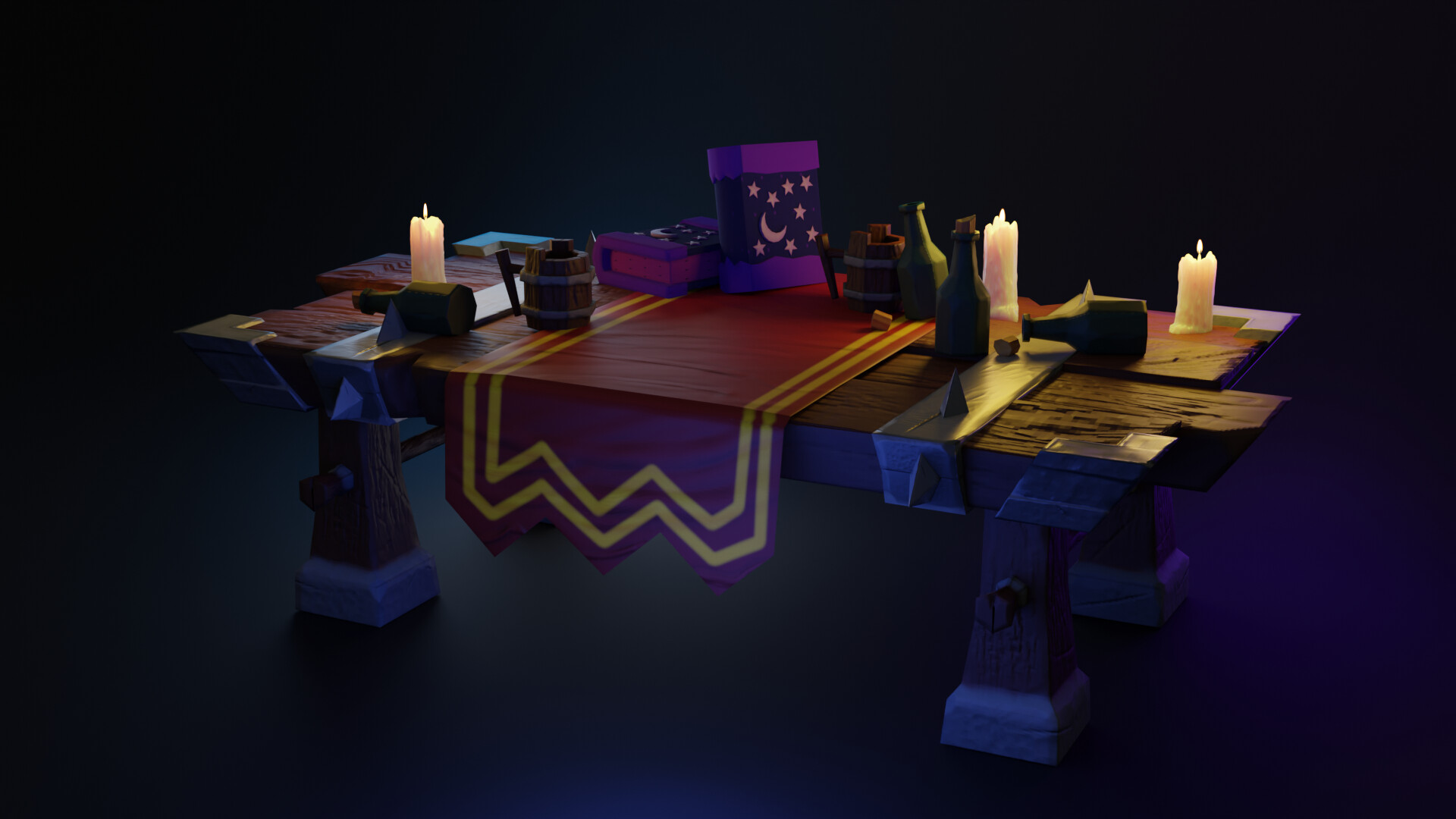 ArtStation - Game ready table assest