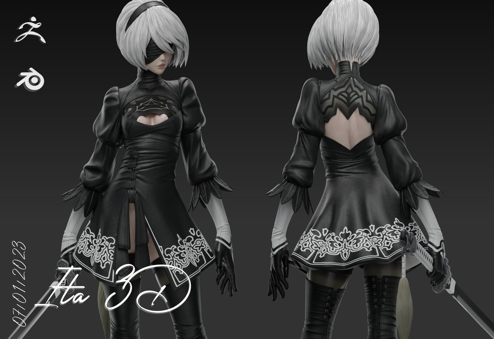 Ita_3D - 2B - NieR: Automata