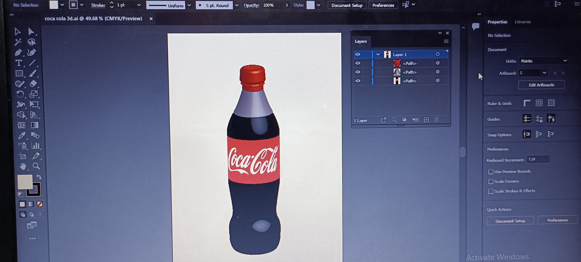 ArtStation - 3d coca cola bottle in illustrator