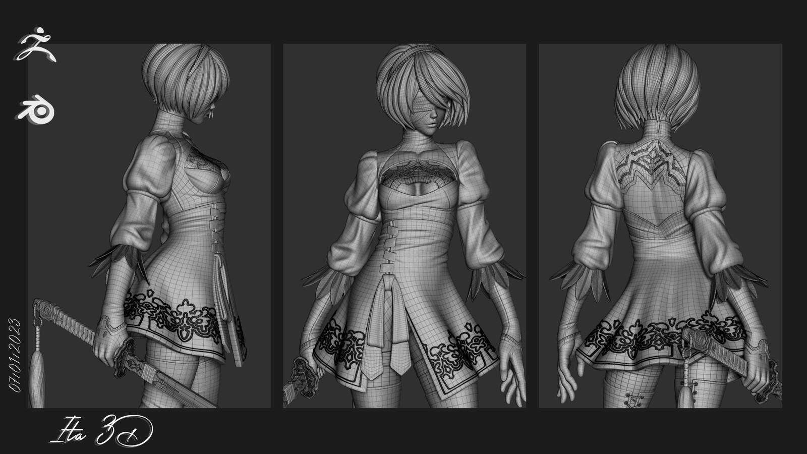 Ita_3D - 2B - NieR: Automata