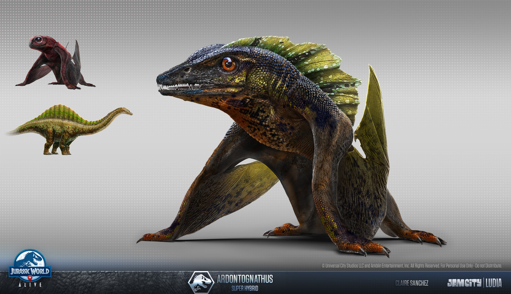 Claire Sanchez - Jurassic World Alive - Ardontognathus and Ankylodactylus