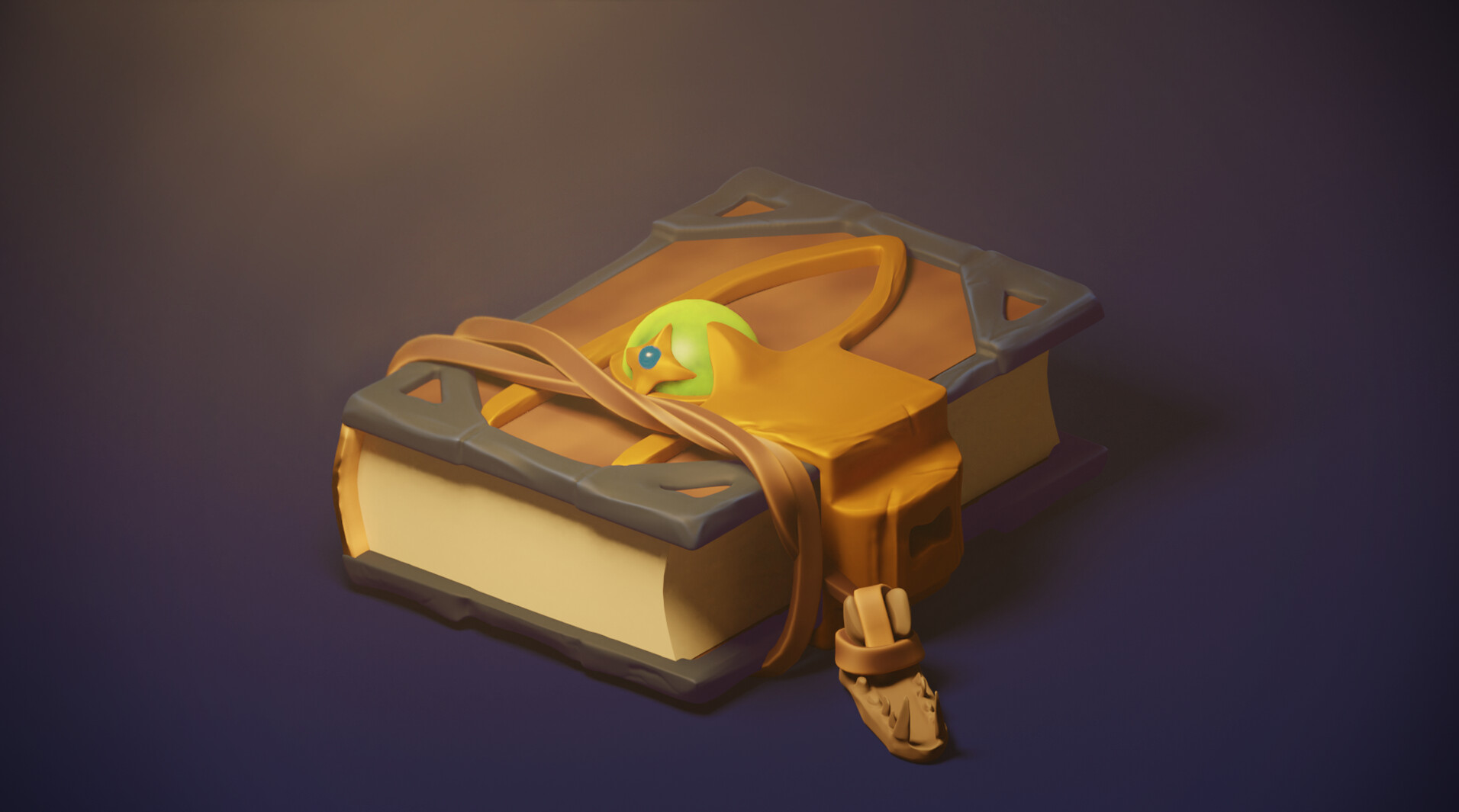 ArtStation - stylized magic book prop