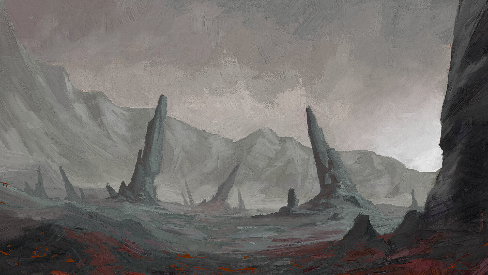 ArtStation - Rocky Landscape Painting