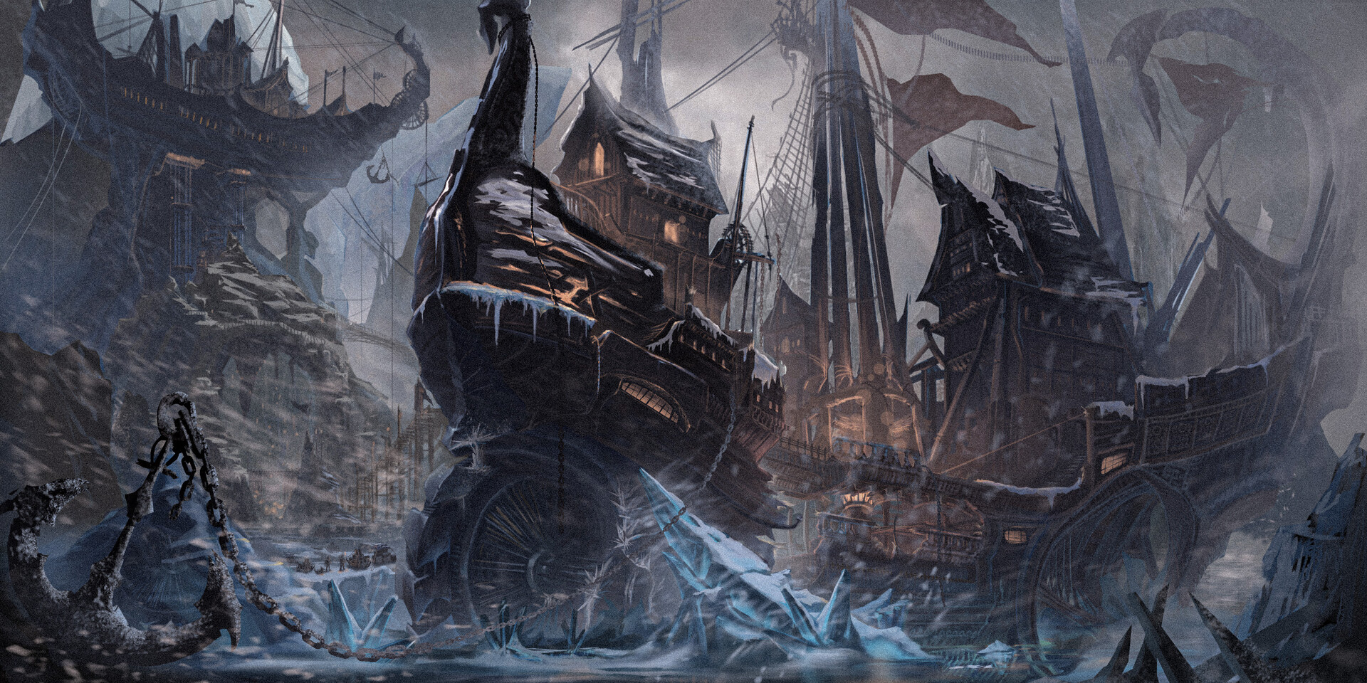 ArtStation - a wrecked icebreaker,outpost