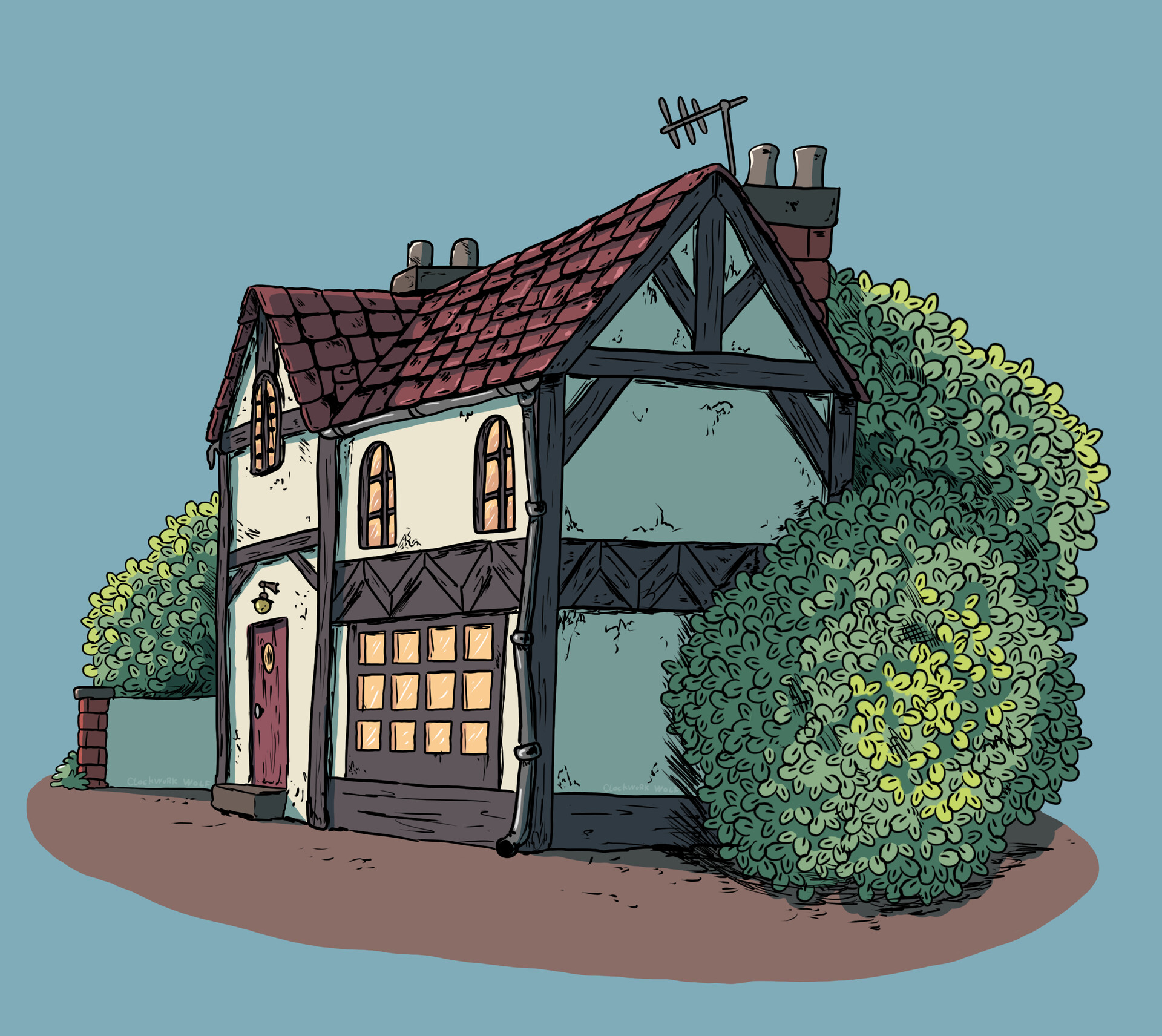 ArtStation - Drawing of a House (Inspired by the work of Derek Laufman)