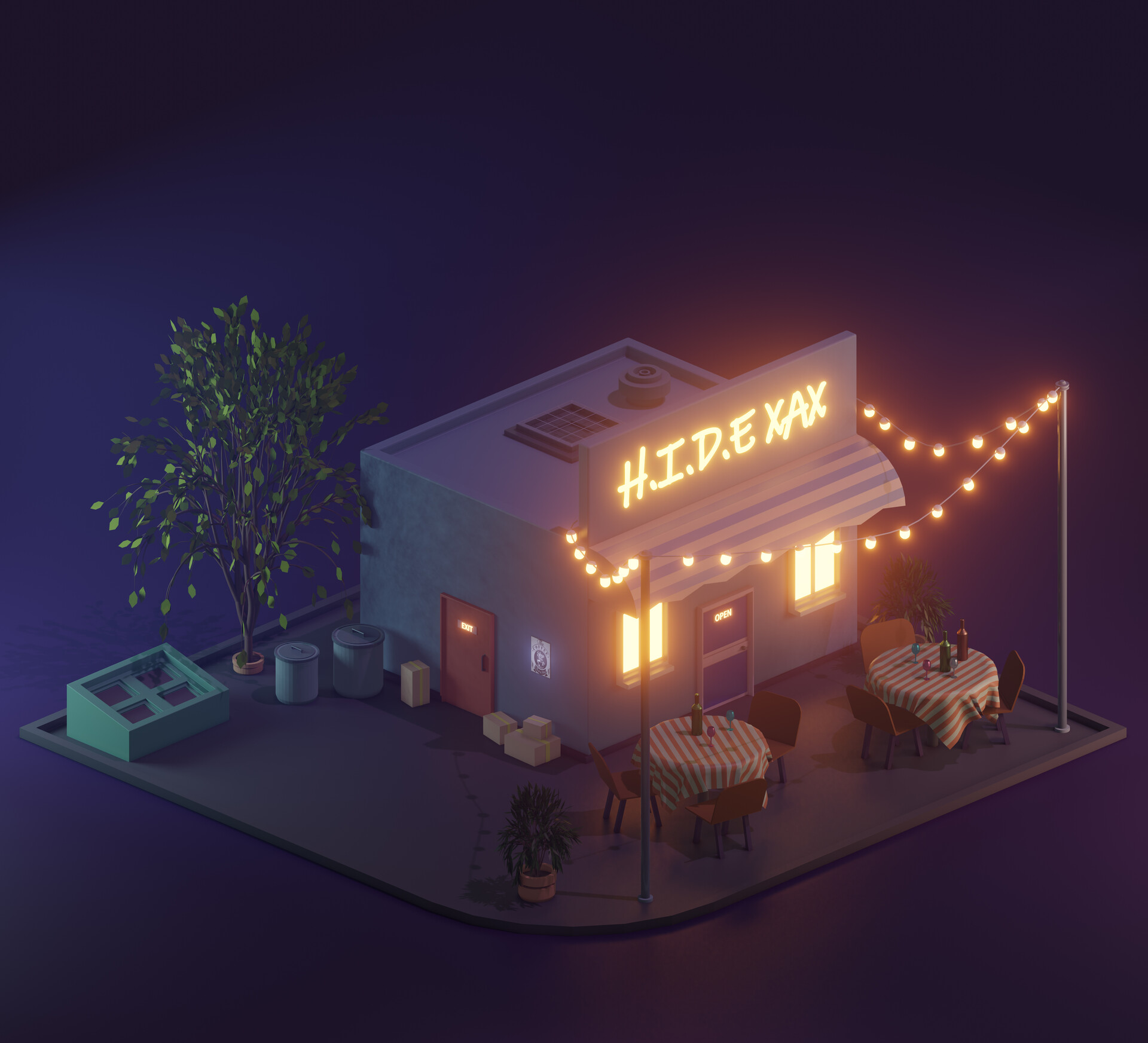 ArtStation - Low poly Cafe