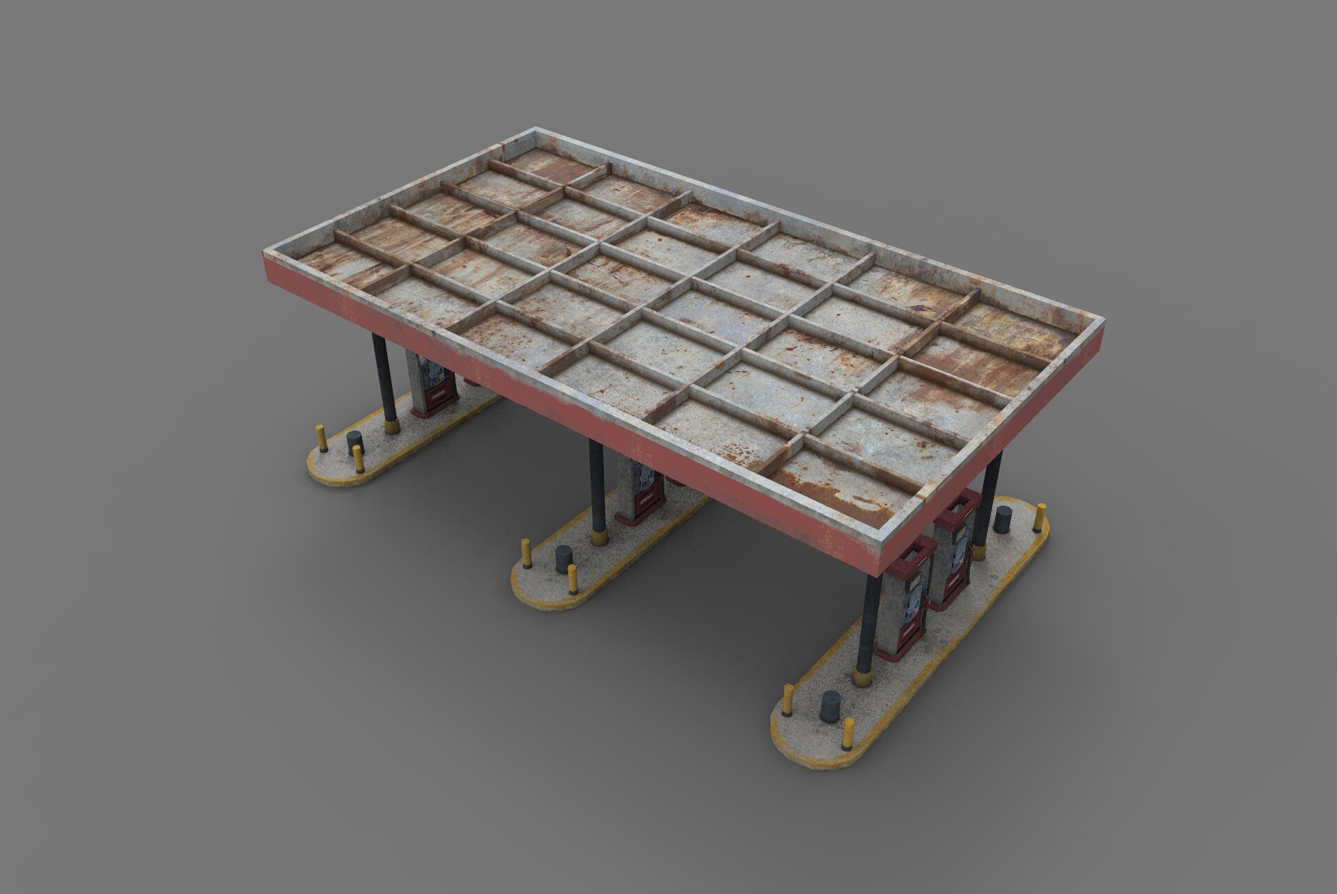 ArtStation - 加油站 gas station model for Zombie Gunship Survival