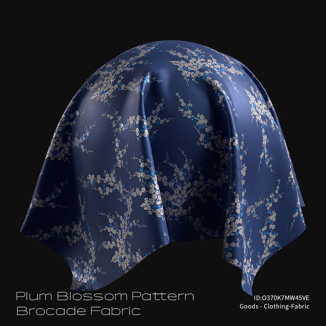 ArtStation - Plum Blossom Pattern Brocade Fabric