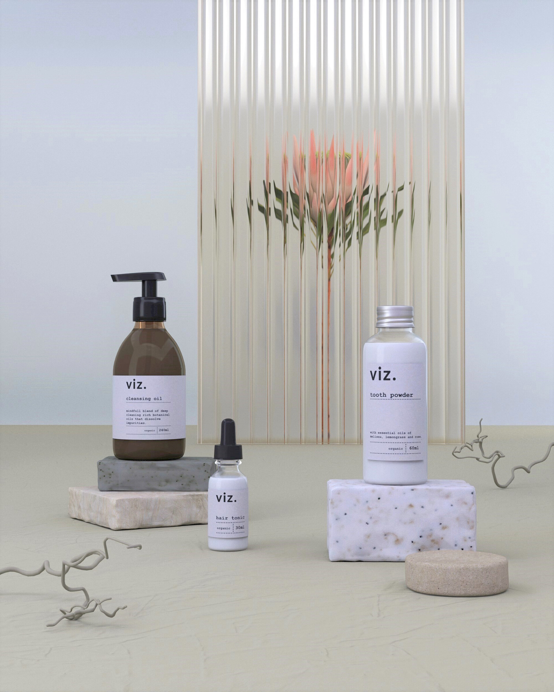 Fluid Form - 3D concept illustrations for a cosmetics brand