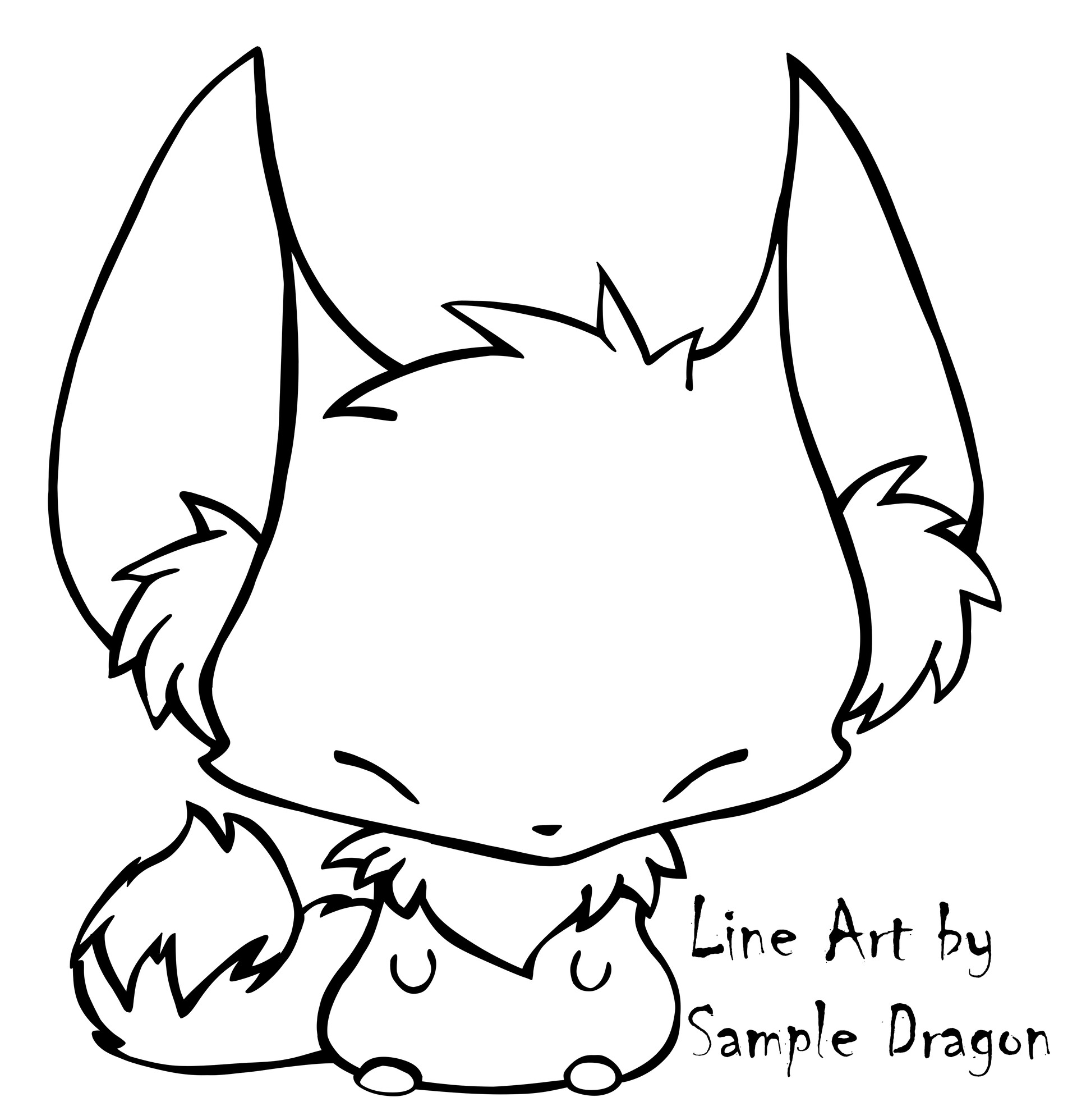 dragon fox coloring page