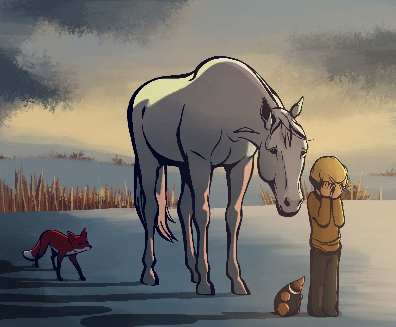 ArtStation - Sketches and inspiration of The boy, the mole, the fox and ...