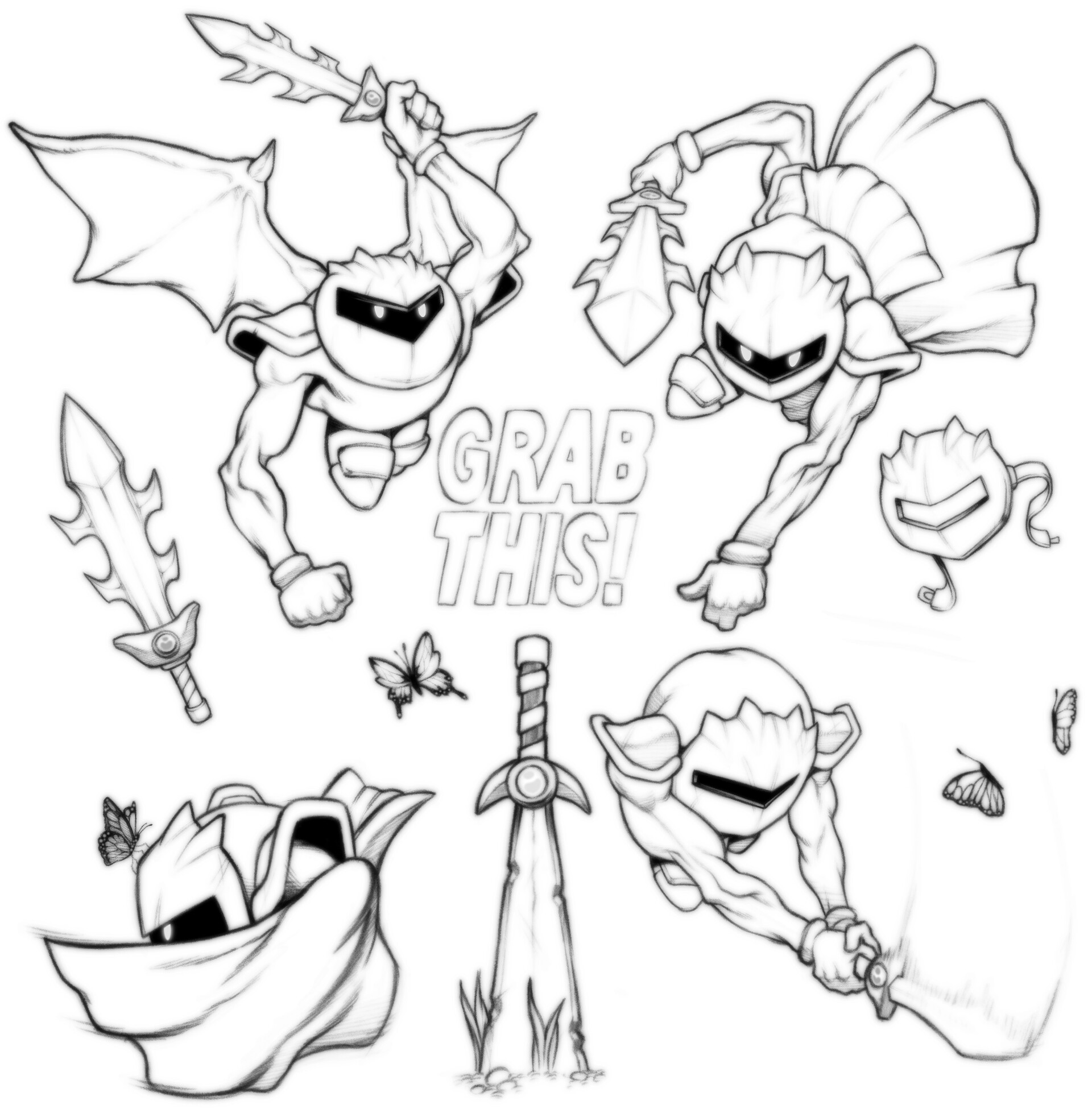 meta knight coloring pages