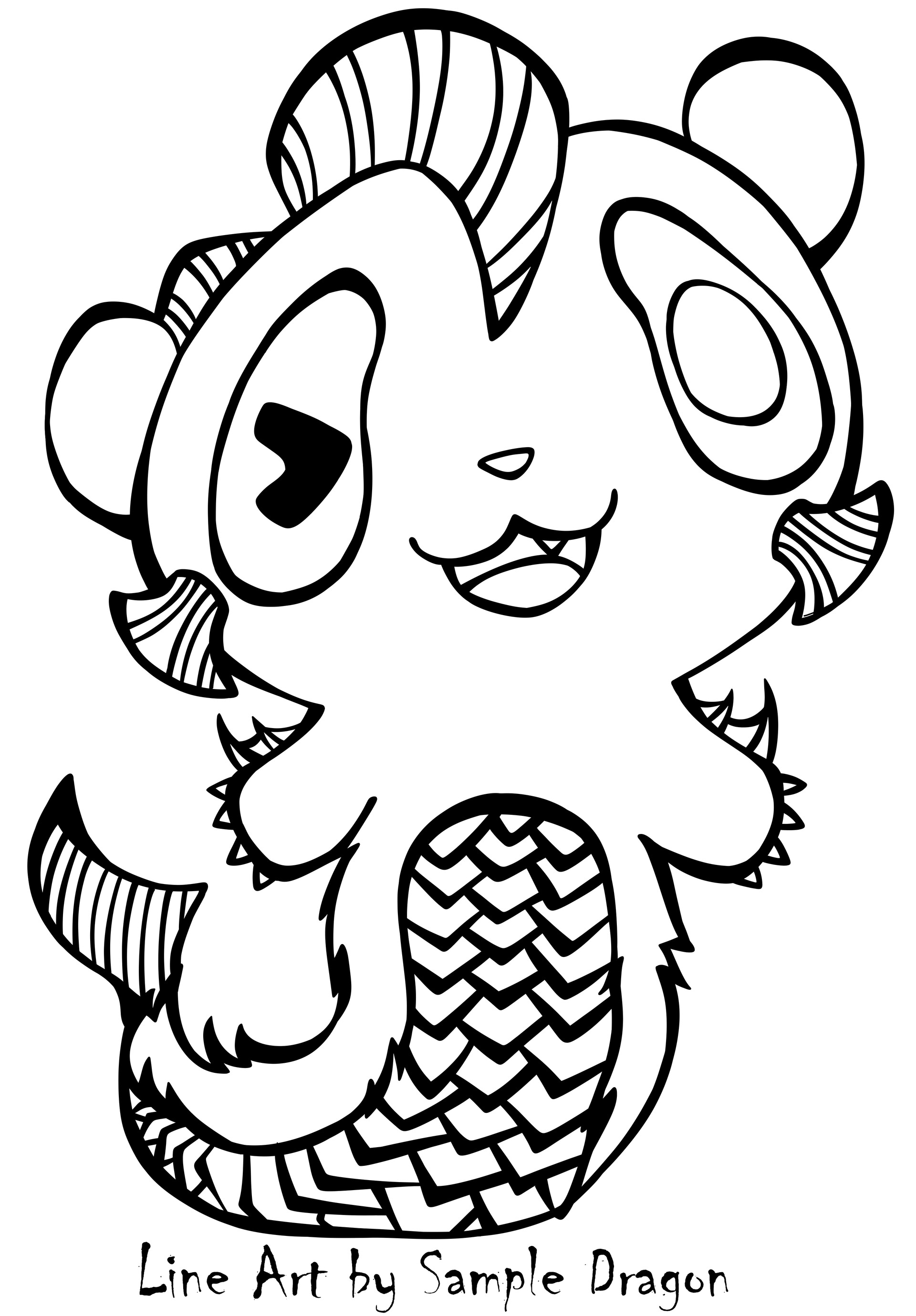 panda mermaid coloring page