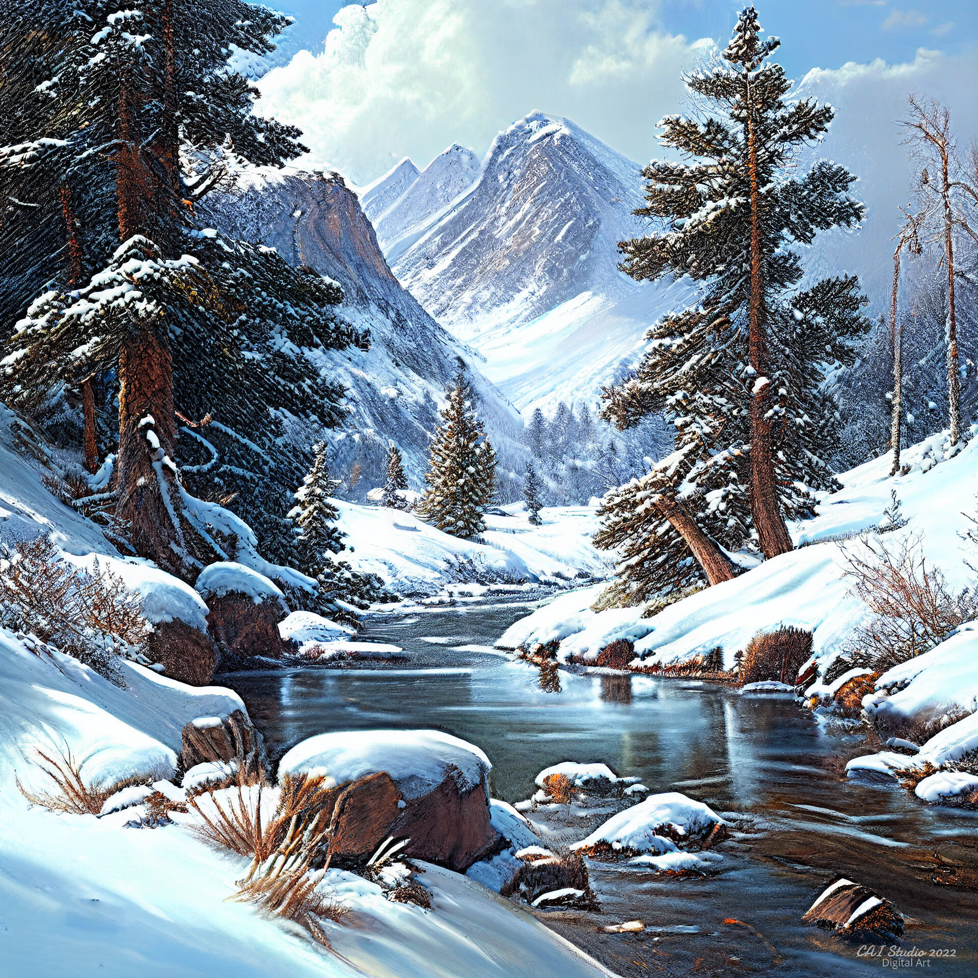 ArtStation - Winter landscape