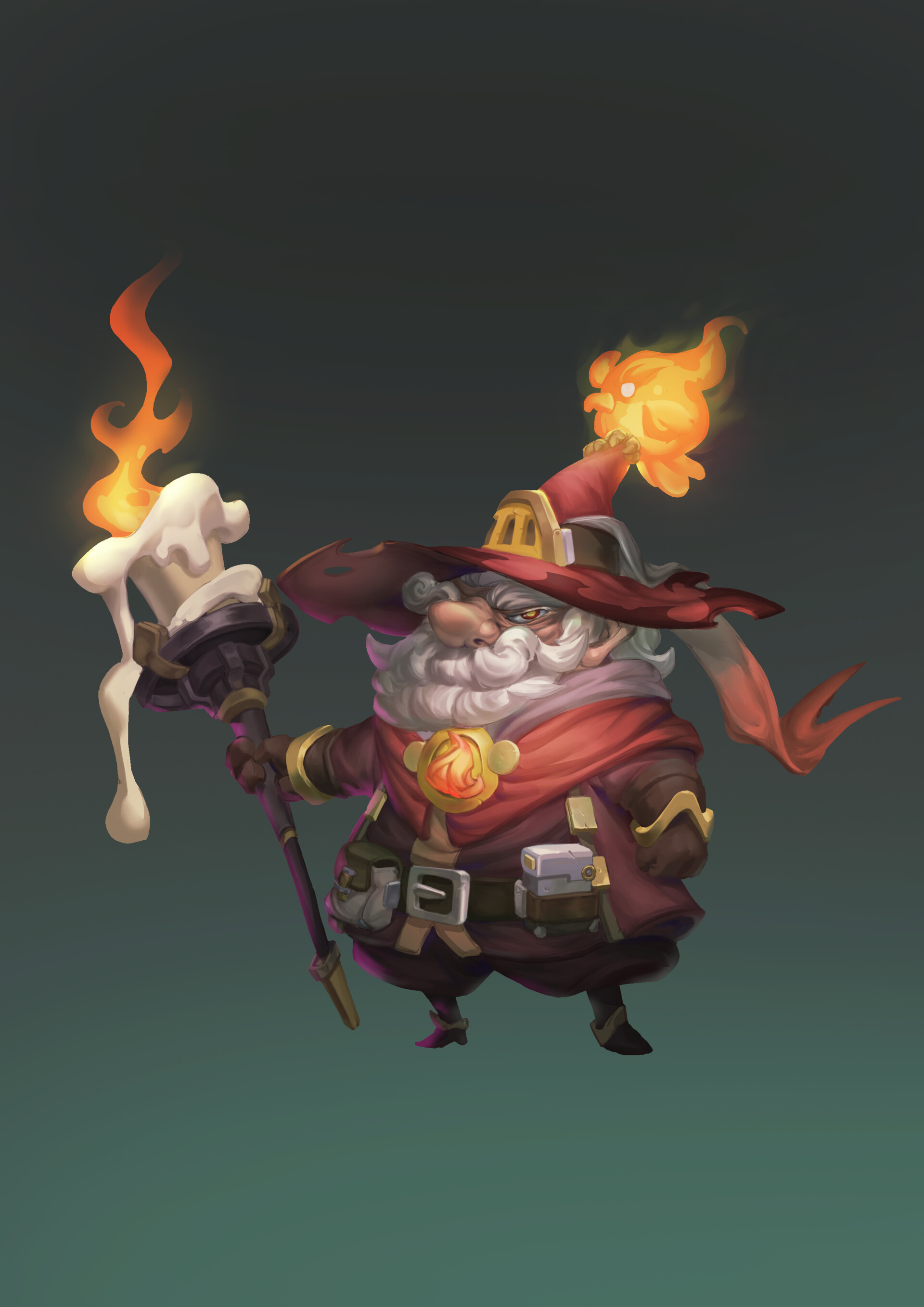 ArtStation - Wizard of the Flame - Dos ( A Character for my DnD game )
