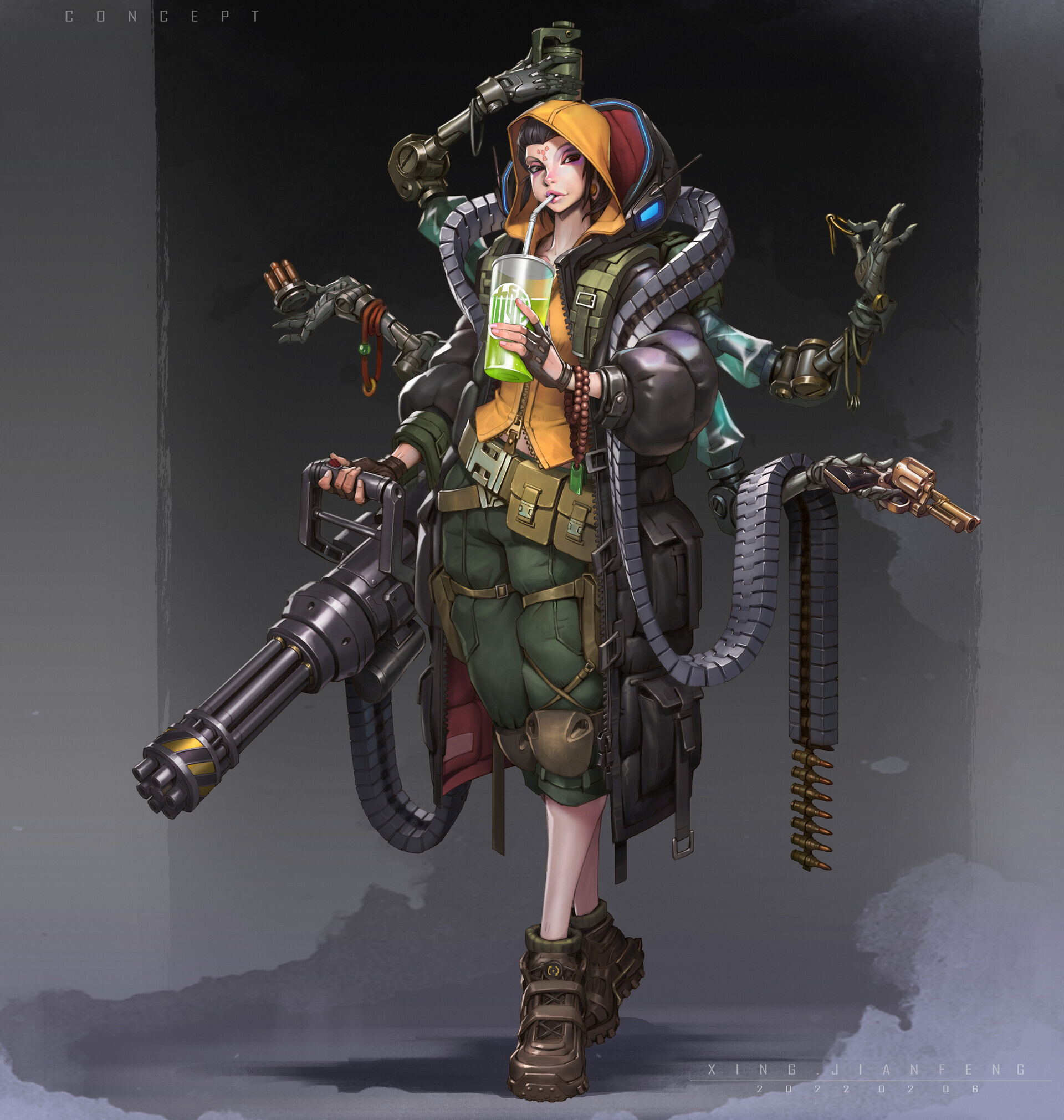 George - Cyberpunk Stylized Character "Gatling Bodhisattva"