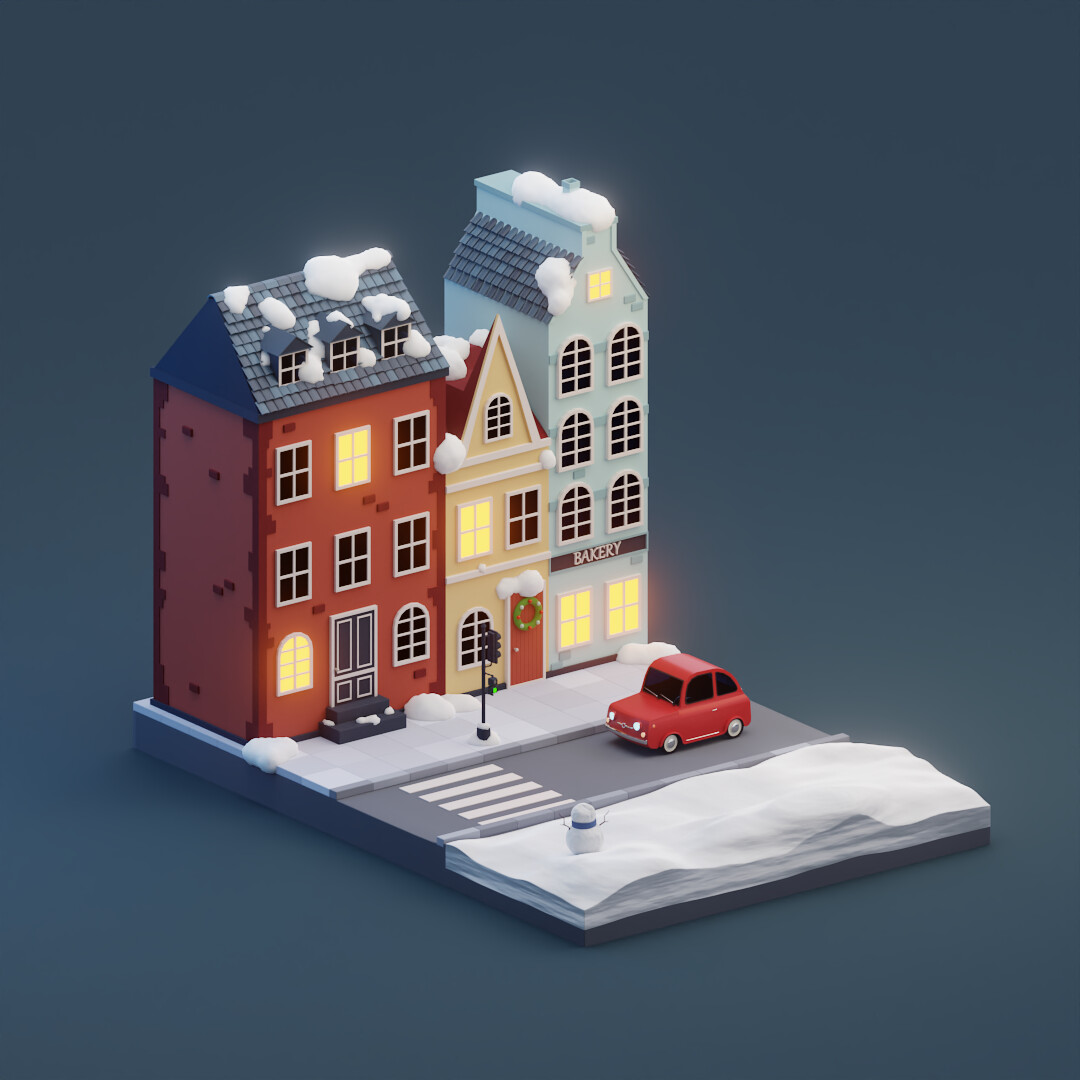 ArtStation - Winter buildings