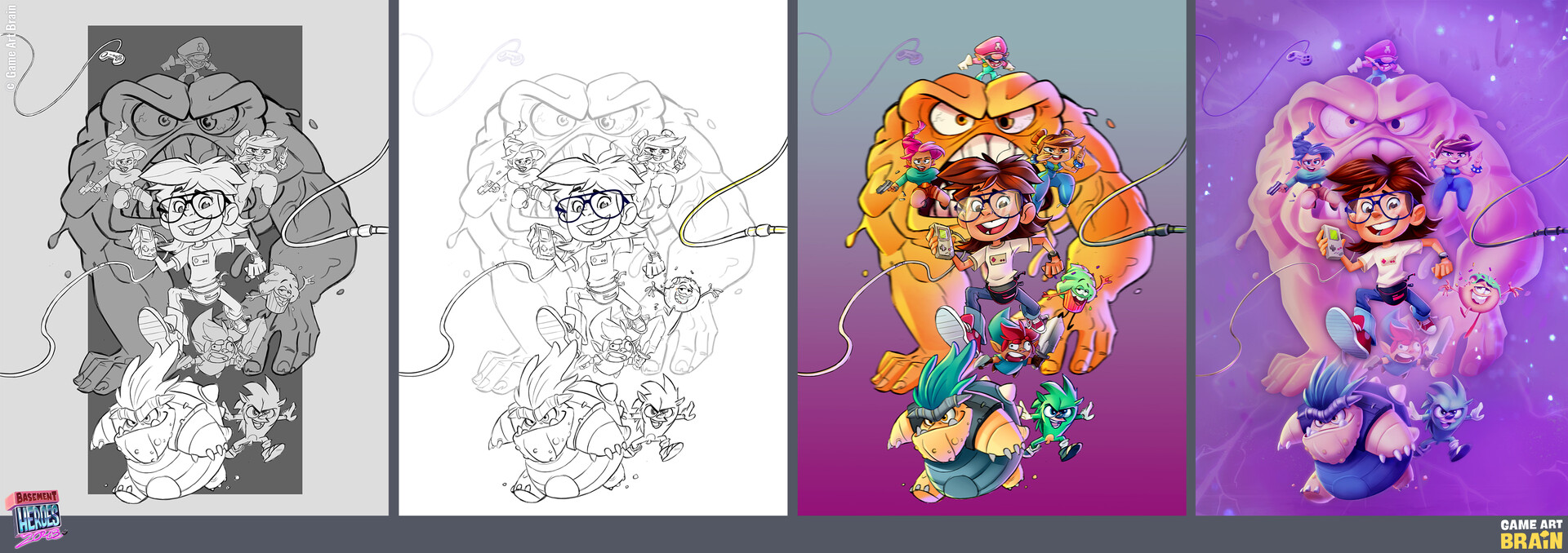 Game Art Brain - Creation & Consulting - Basement Heroes - Illustrations