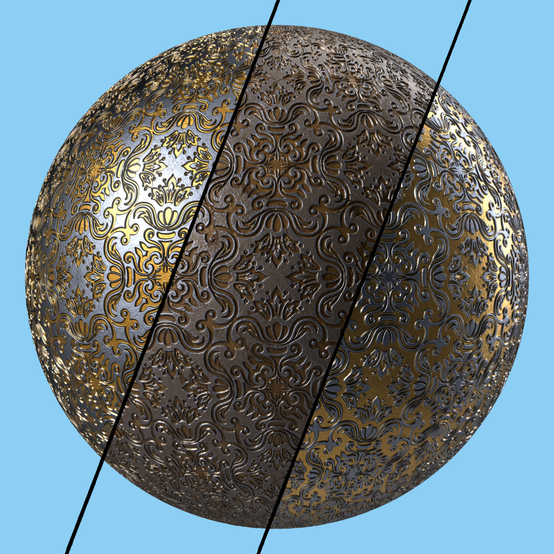 ArtStation - Metal Materials 13- Ornament Metal panels By Sbsar, Pbr 4k ...