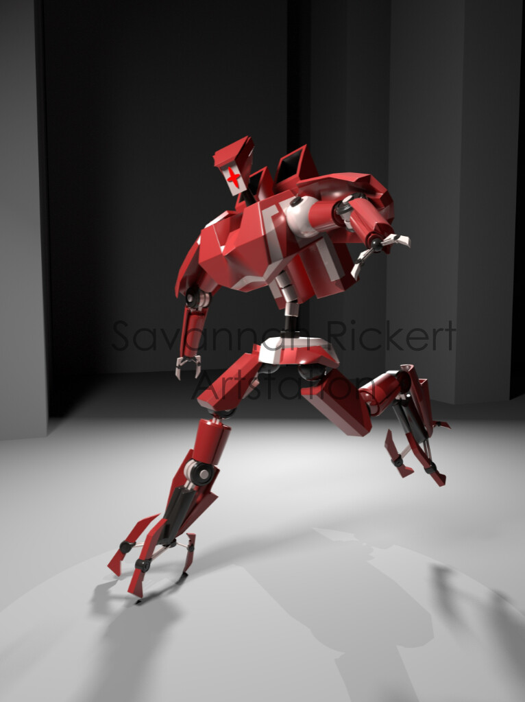 ArtStation - Robot Model Design, and Light Rendering