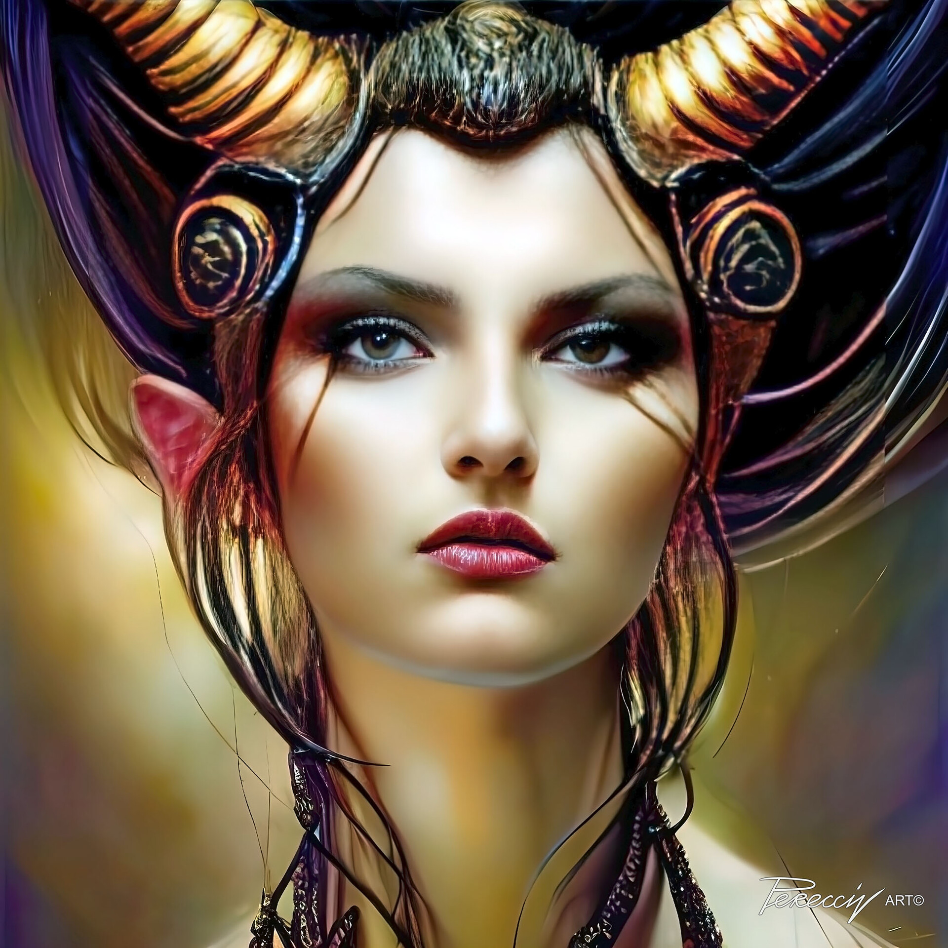 ArtStation - Portrait of the Demon girl