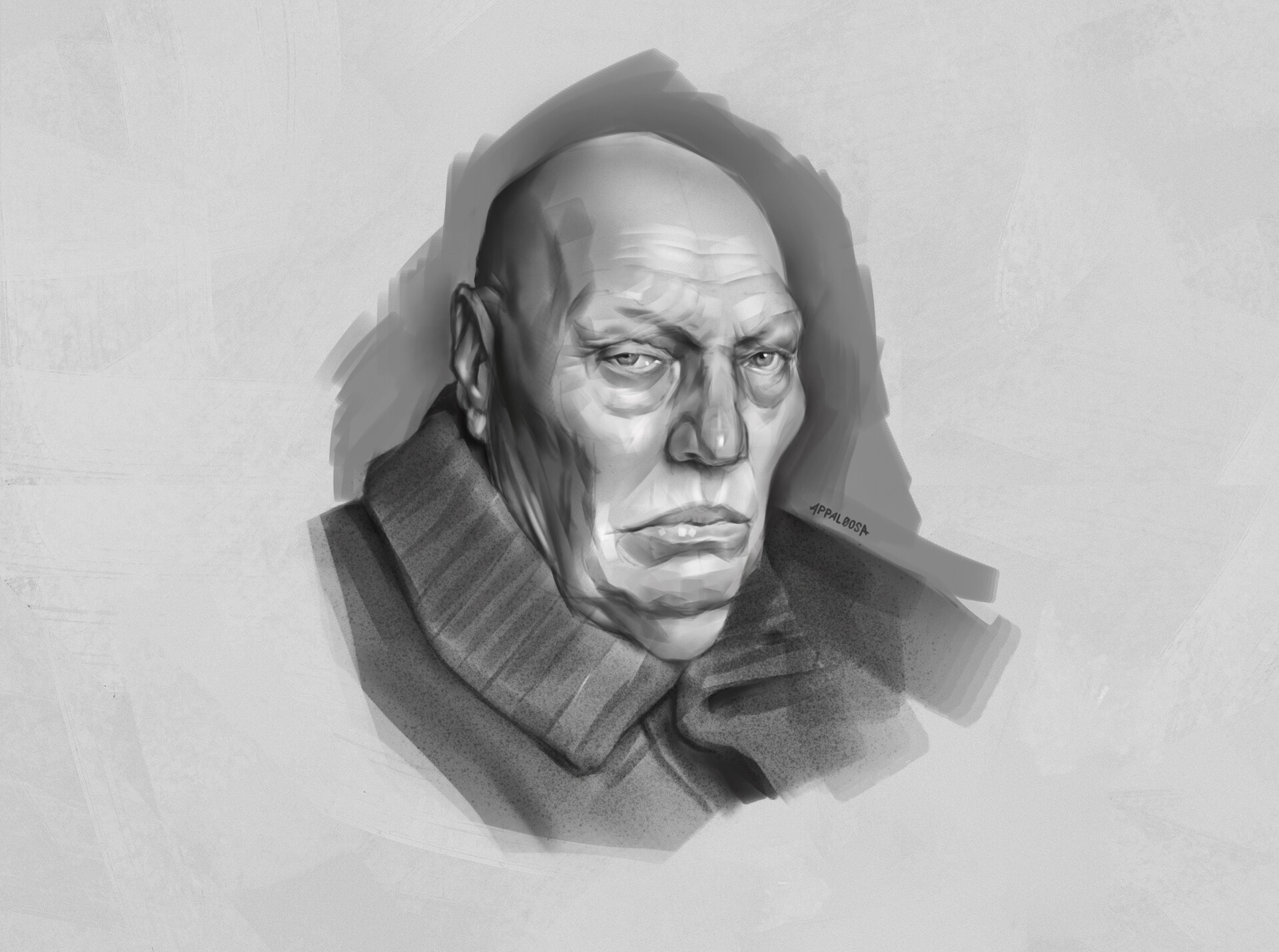 ArtStation - Portrait black and grey 01
