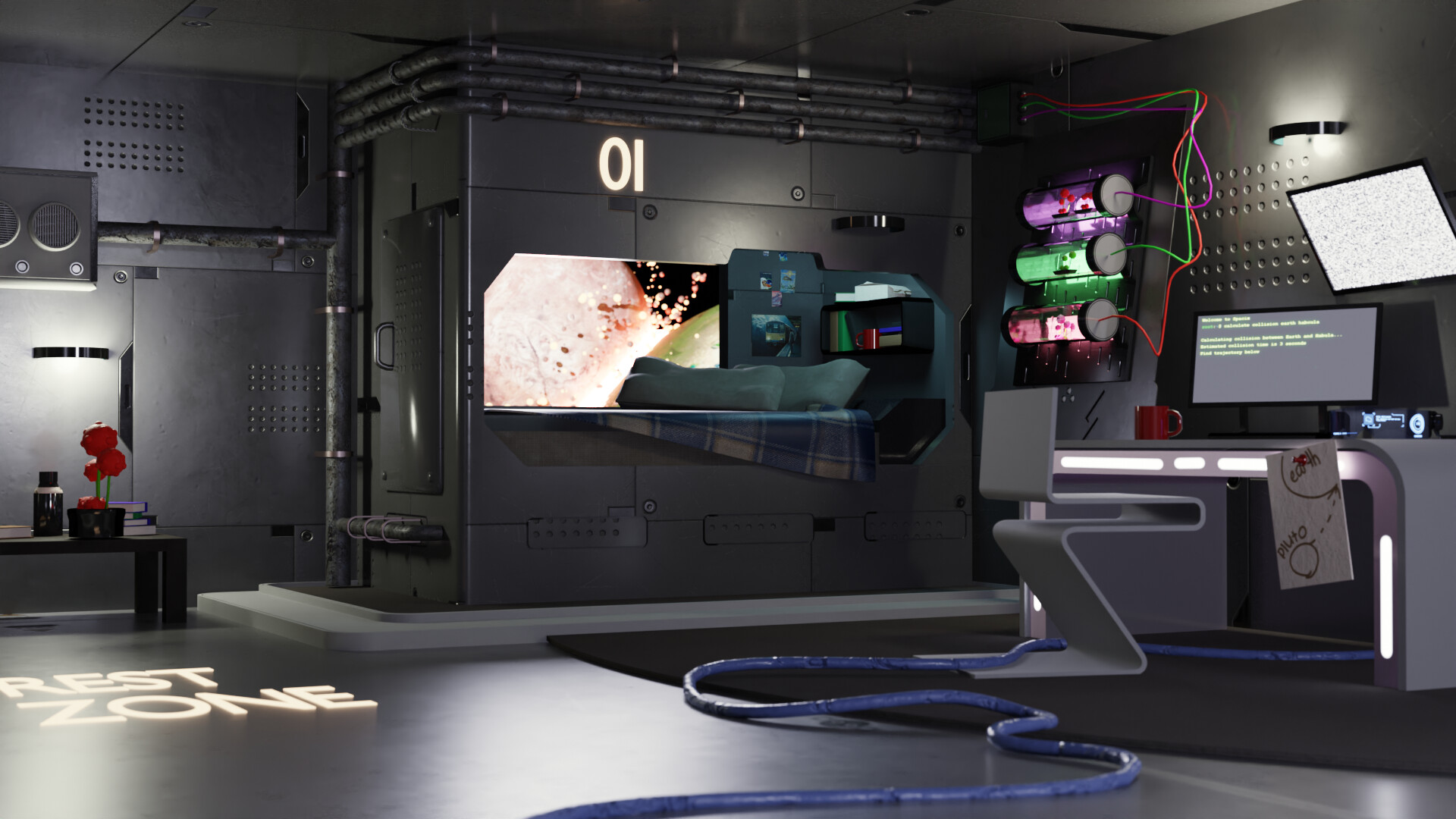 ArtStation - Space bedroom