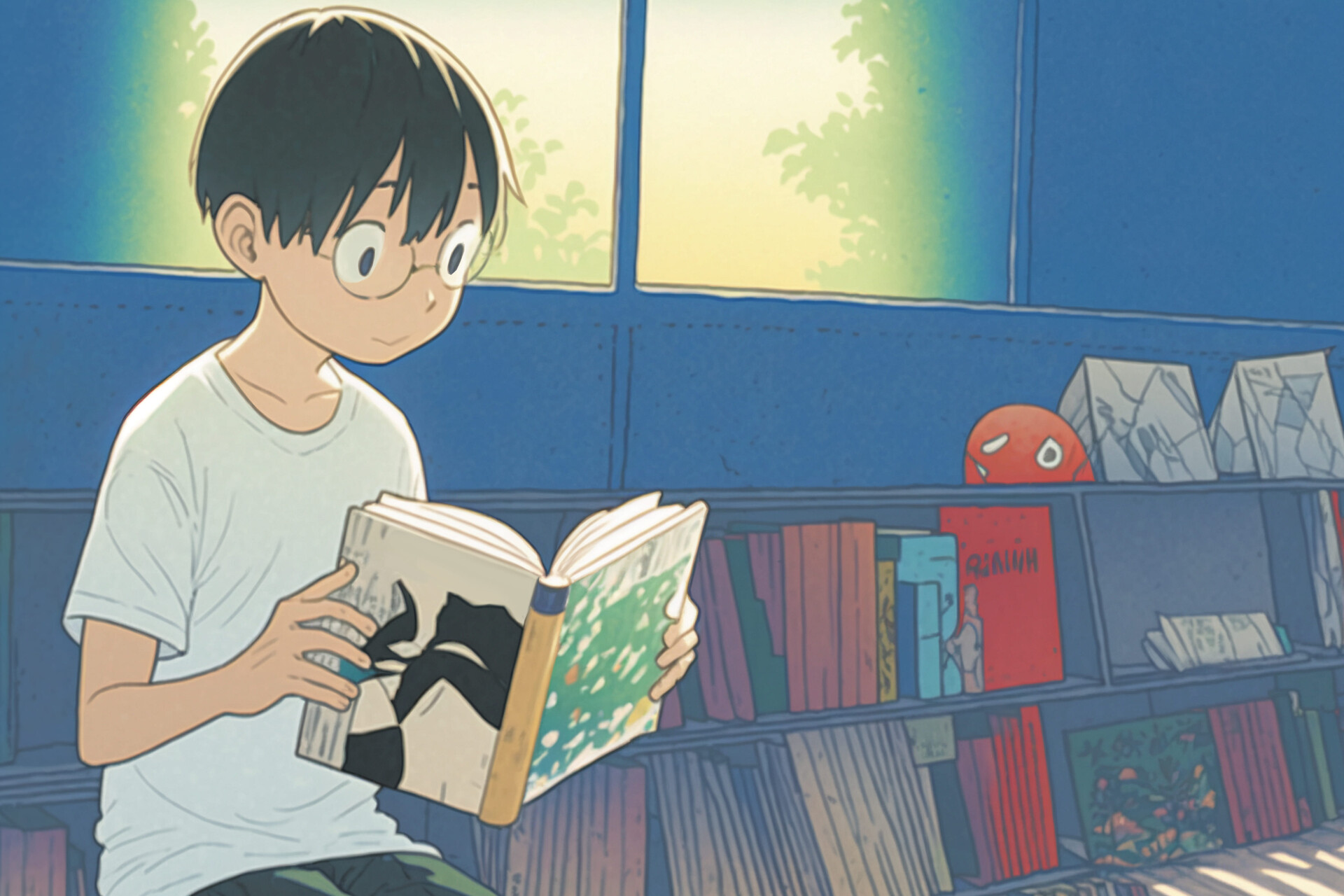 ArtStation - Reading in a library