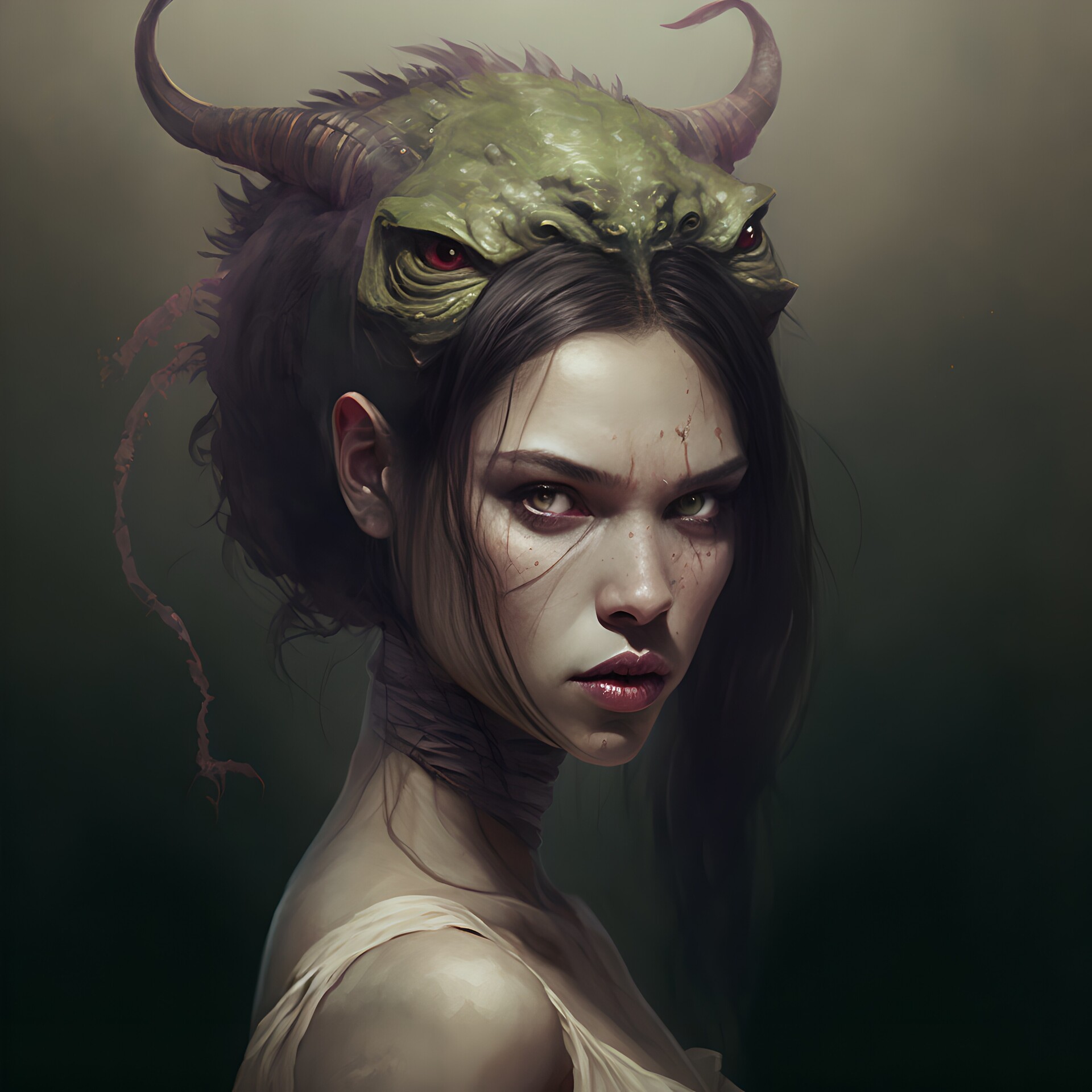 ArtStation - The girl is half a monster