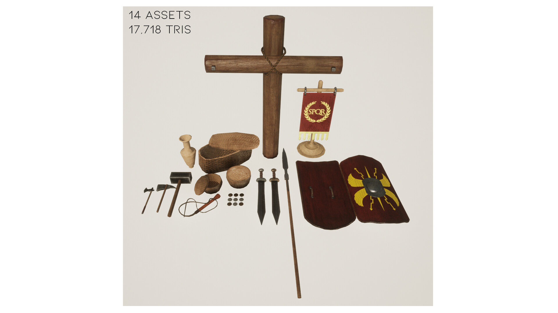 ArtStation - Roman game Pack Consists of 14 Assets