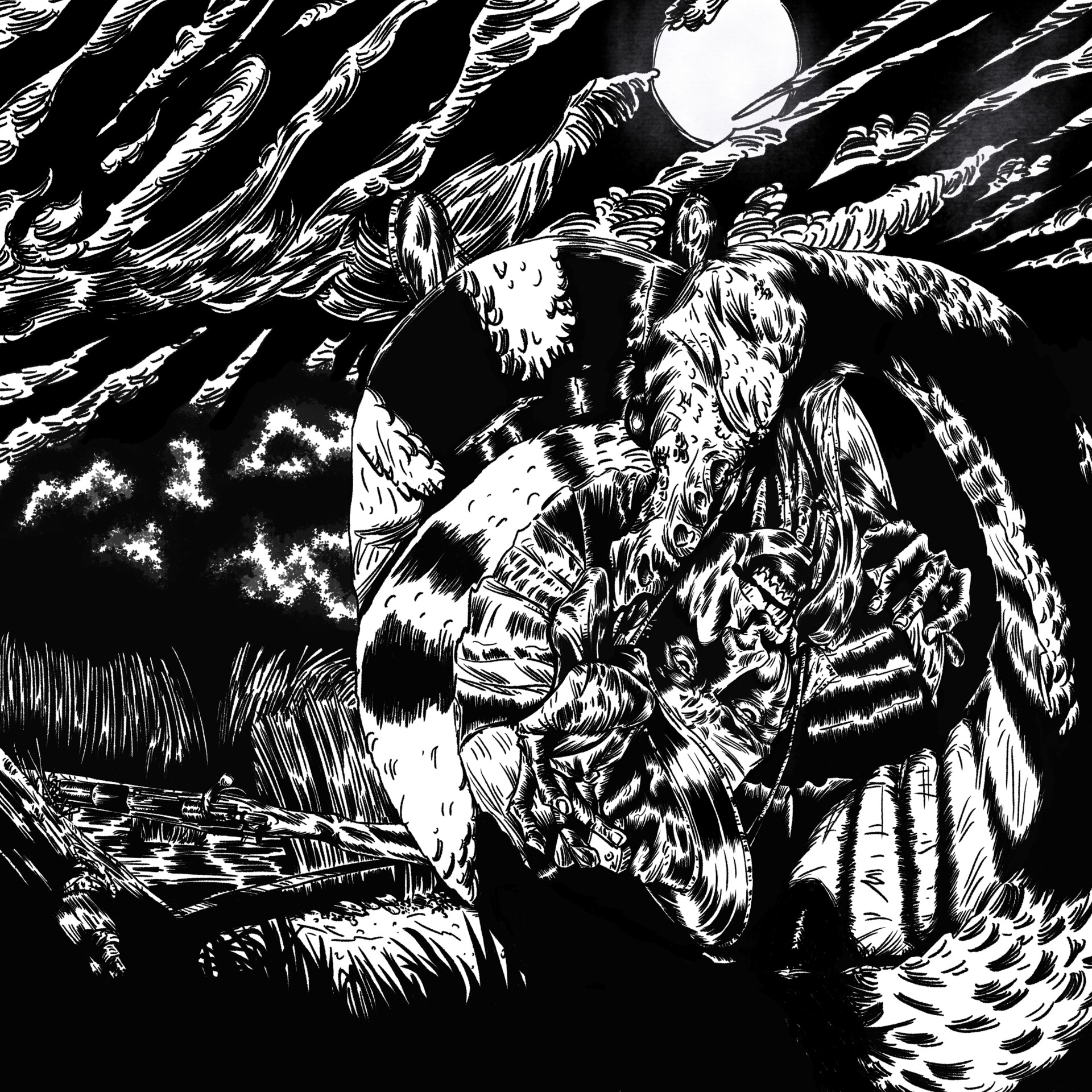 Tyler Gould - Sketchbook - Giant Snake Attacks Man