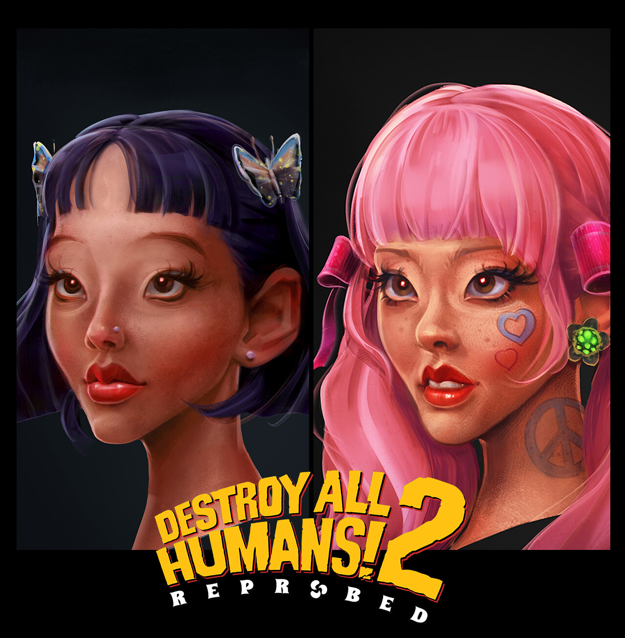 ArtStation - Character Faces for Destroy All Humans 2