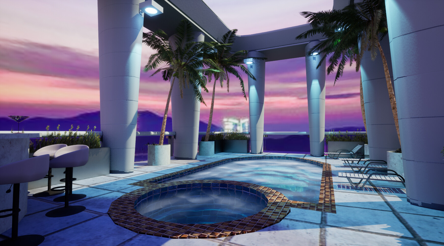 ArtStation - Vice City Penthouse Pool