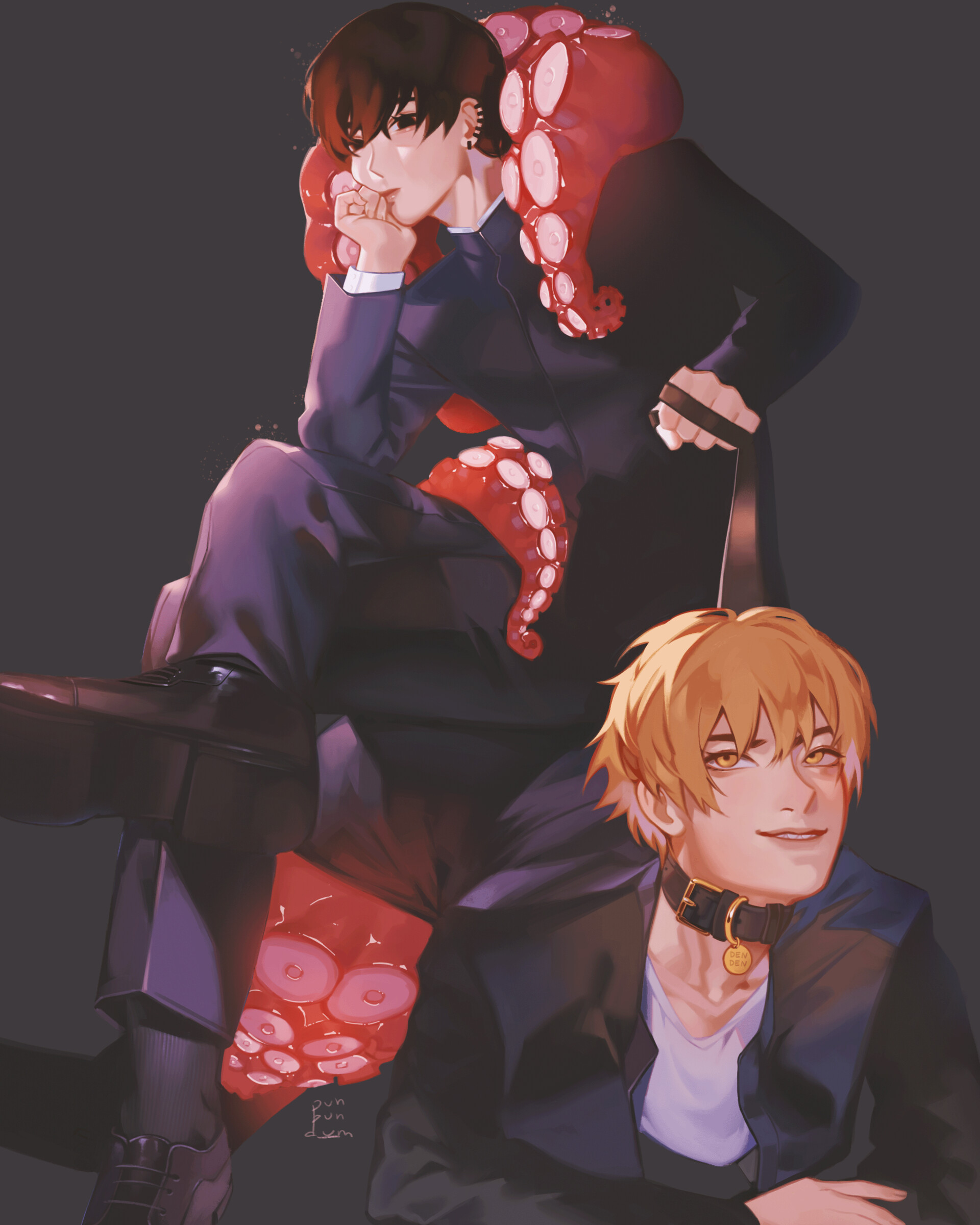 ArtStation - octopus dude and his dog