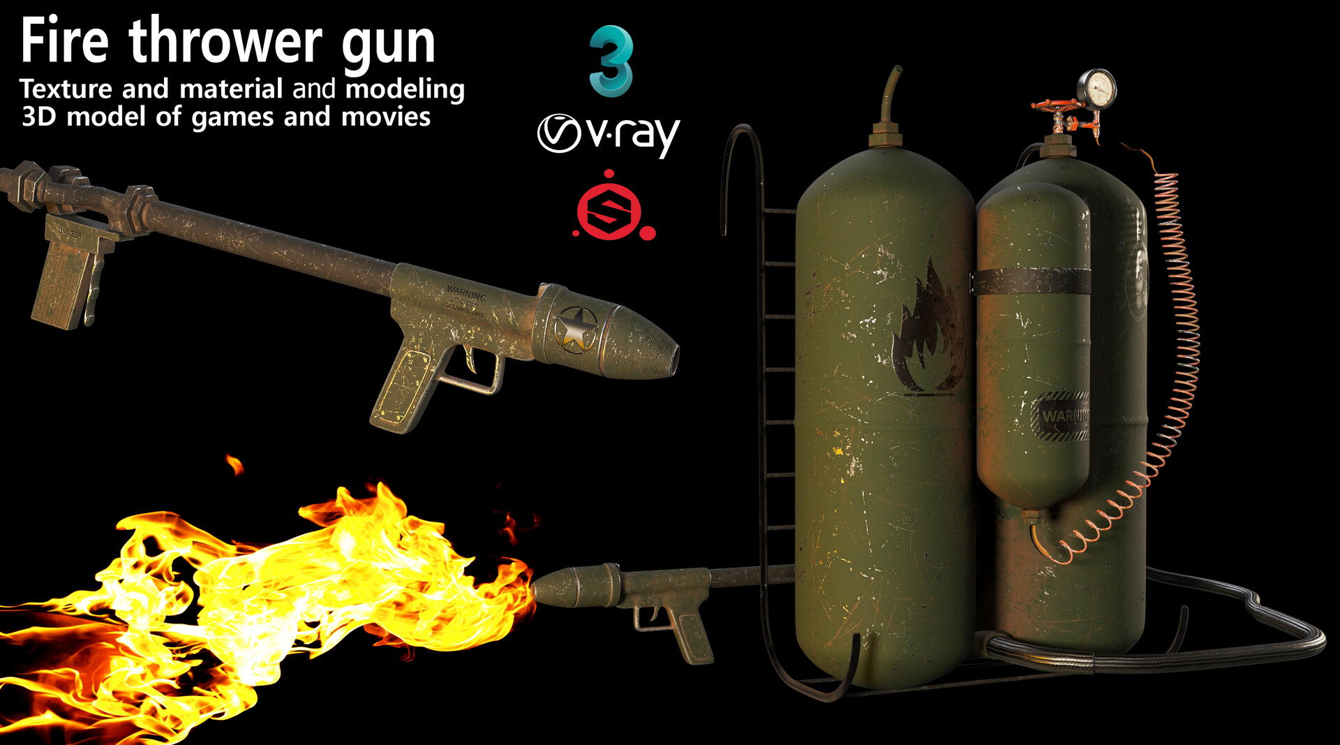 ArtStation - fire thrower gun_World War-II
