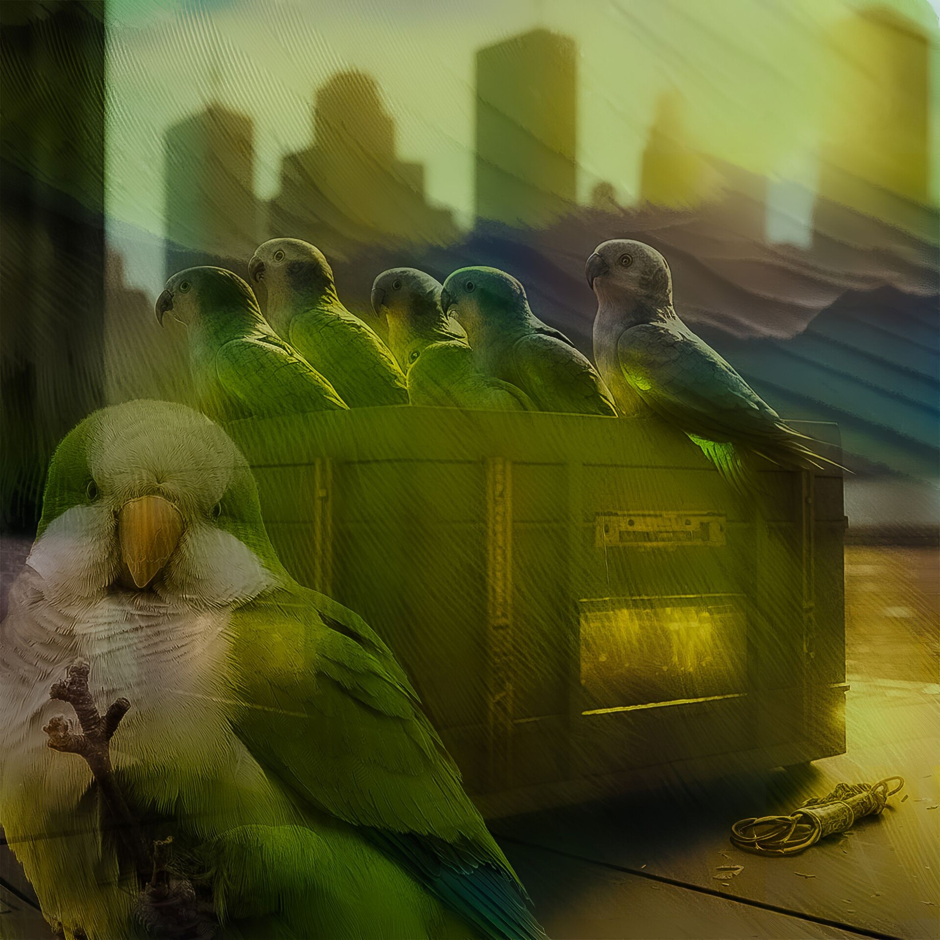 Rich Nardo - JFK Parakeets - From Home to NYC (Blended Photography + AI ...
