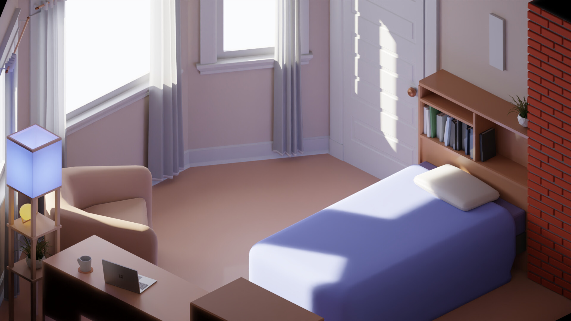 ArtStation - Low Poly Bedroom