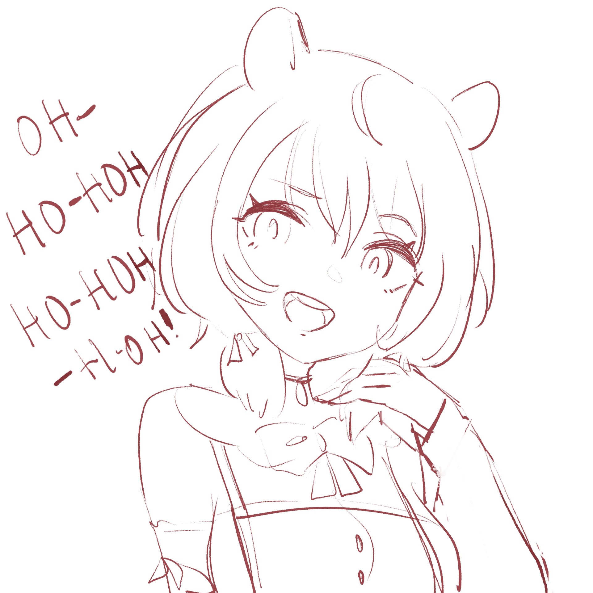 how to draw anime girl laughing