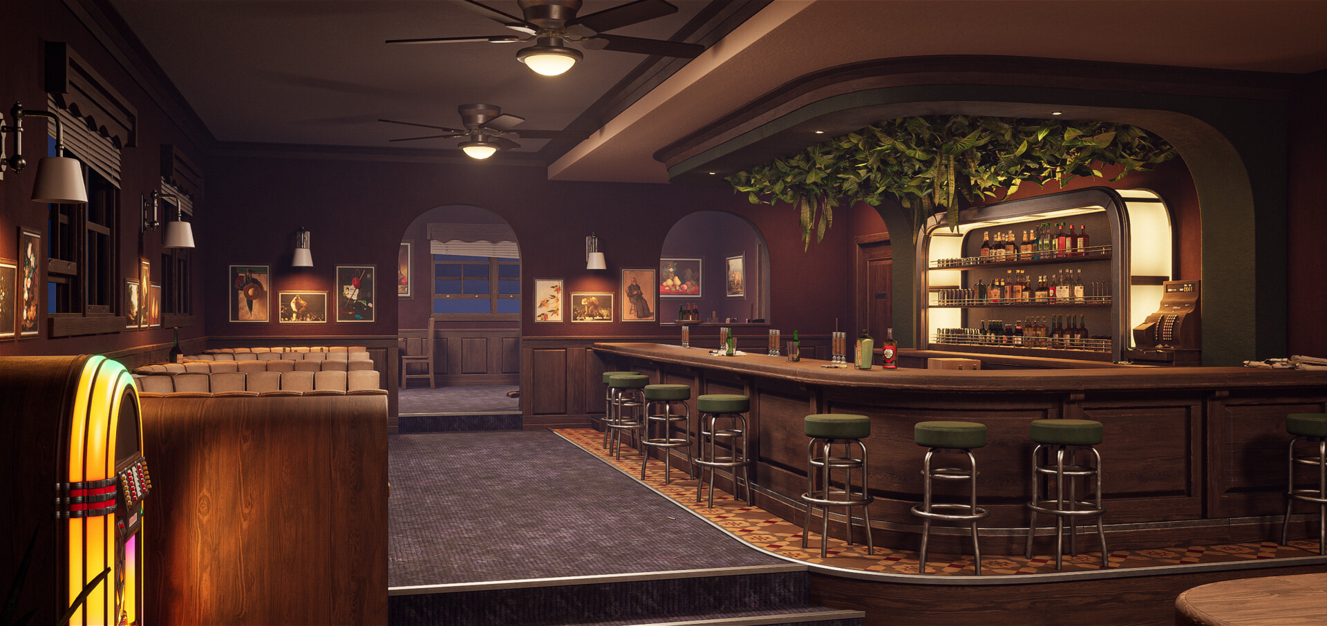 ArtStation - Cavanagh's Bar Reimagined (L.A. Noire)