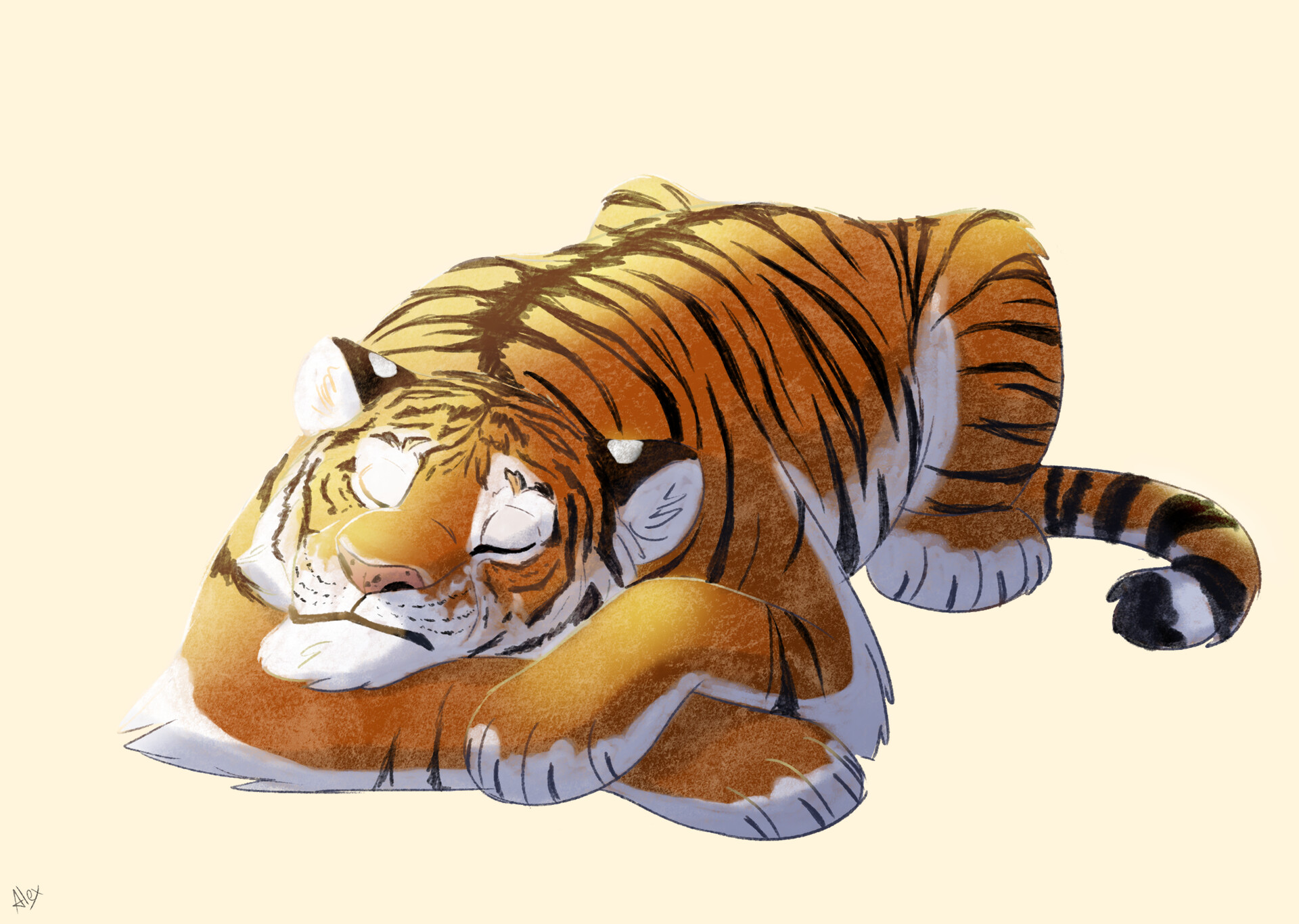 ArtStation - Sleeping tiger