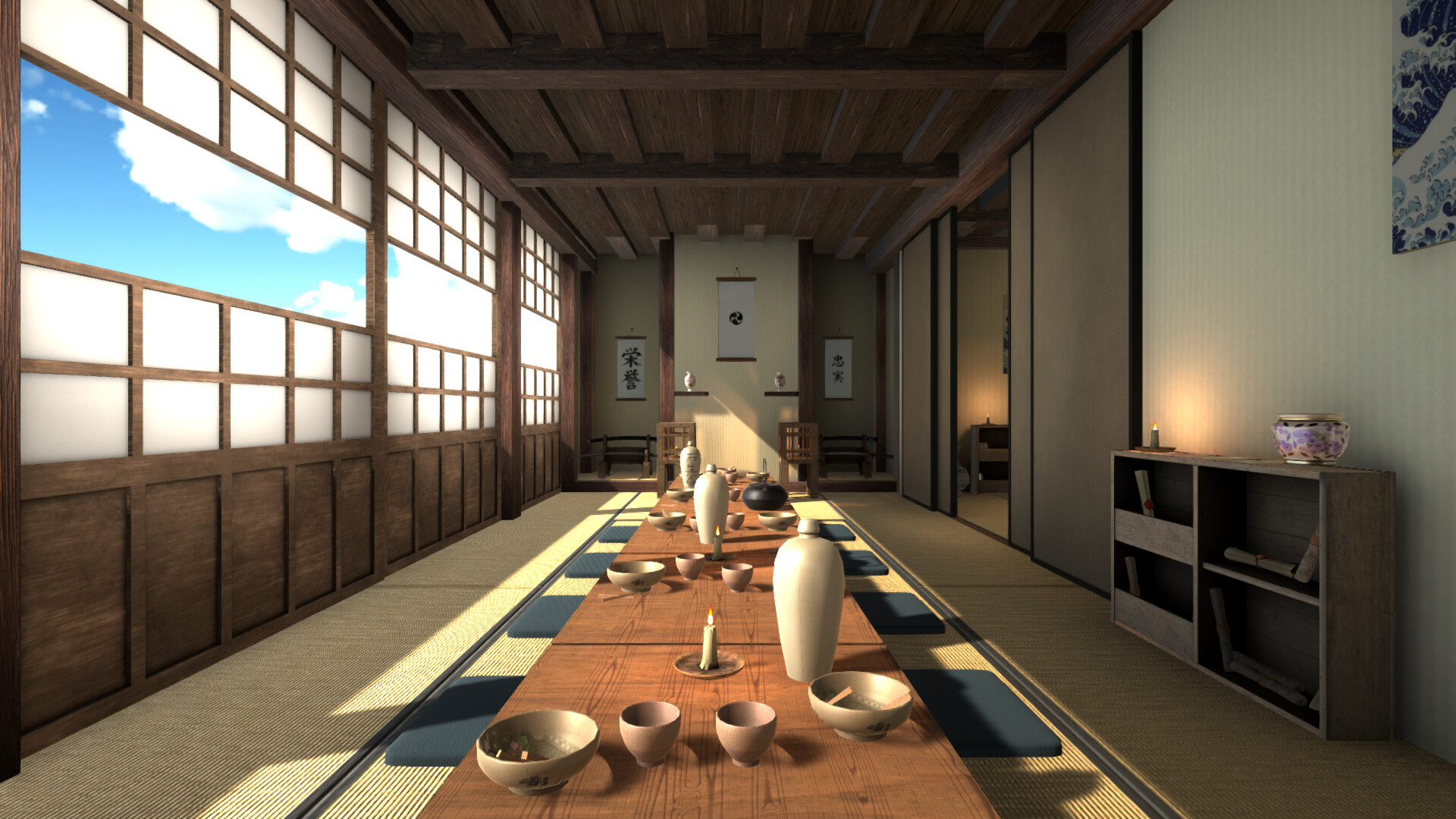ArtStation - Meeting room of a house from the Edo period in Japan