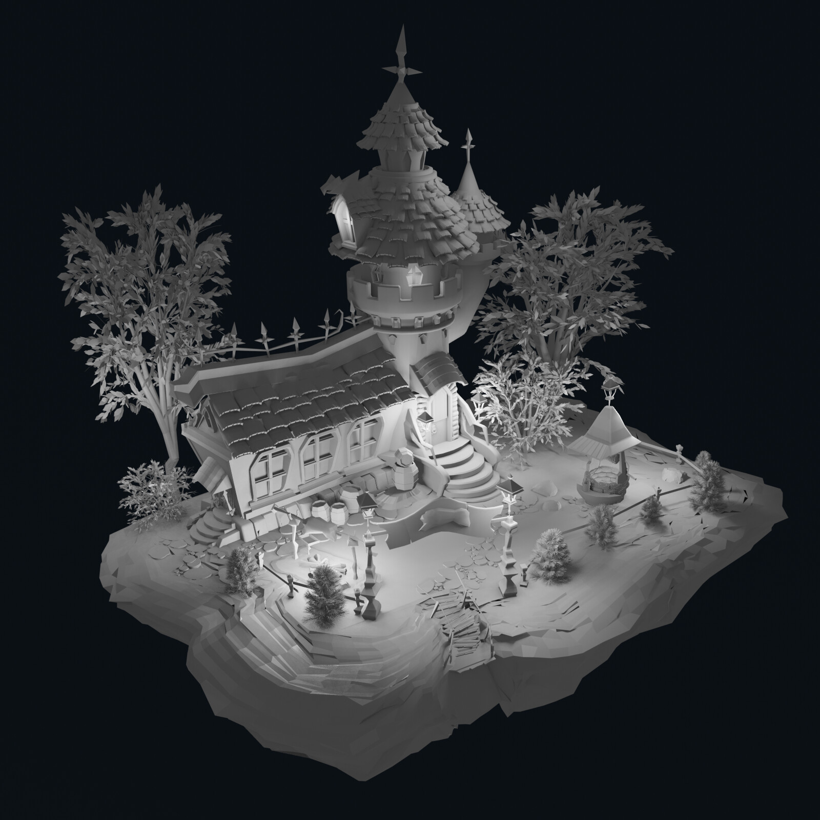 ArtStation - Blender, 3D scene, low poly modelling (only)