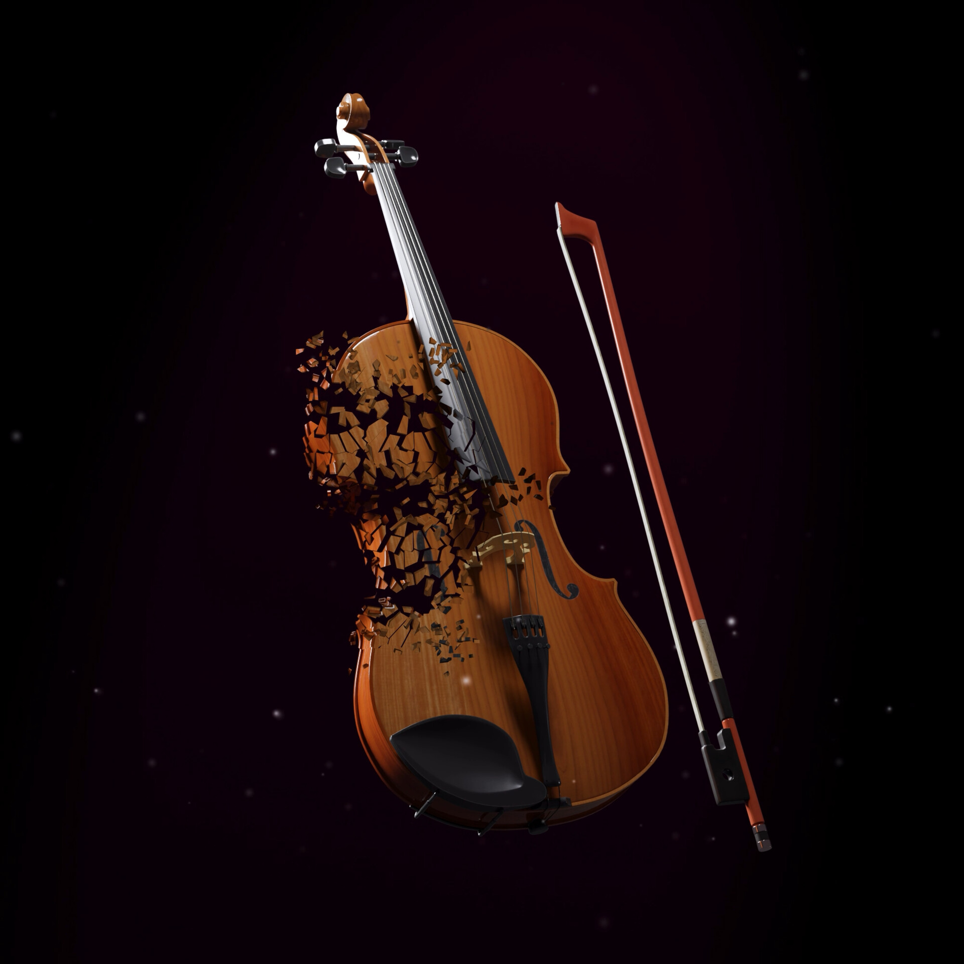 Humoro - violin instruments full detail low poly and high poly