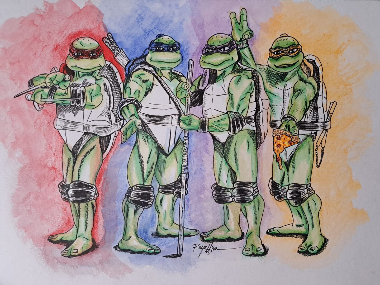 ArtStation - TMNT Fan Art - Quick Watercolor