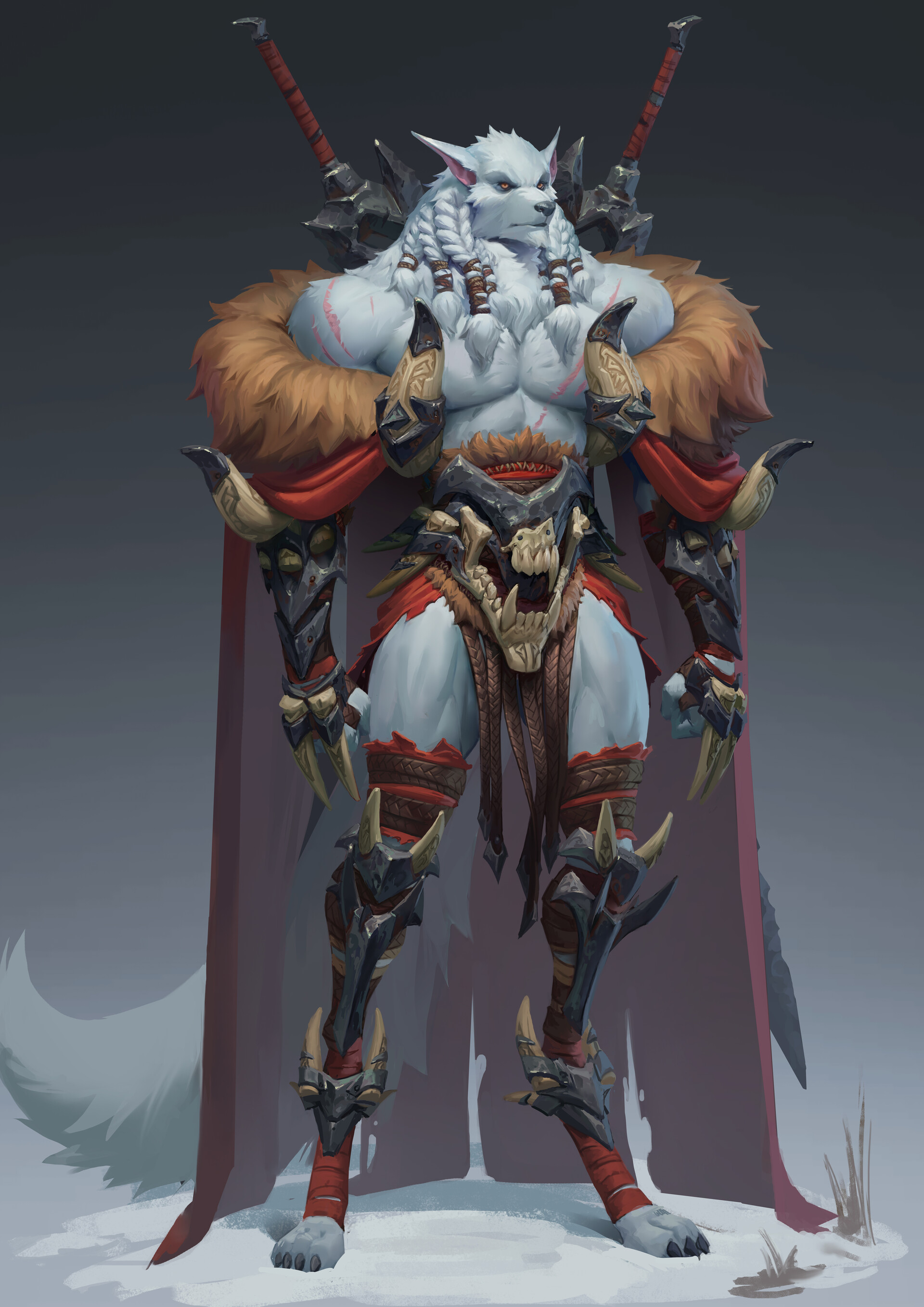 ArtStation - Lead warrior of the Snow Wolf tribe