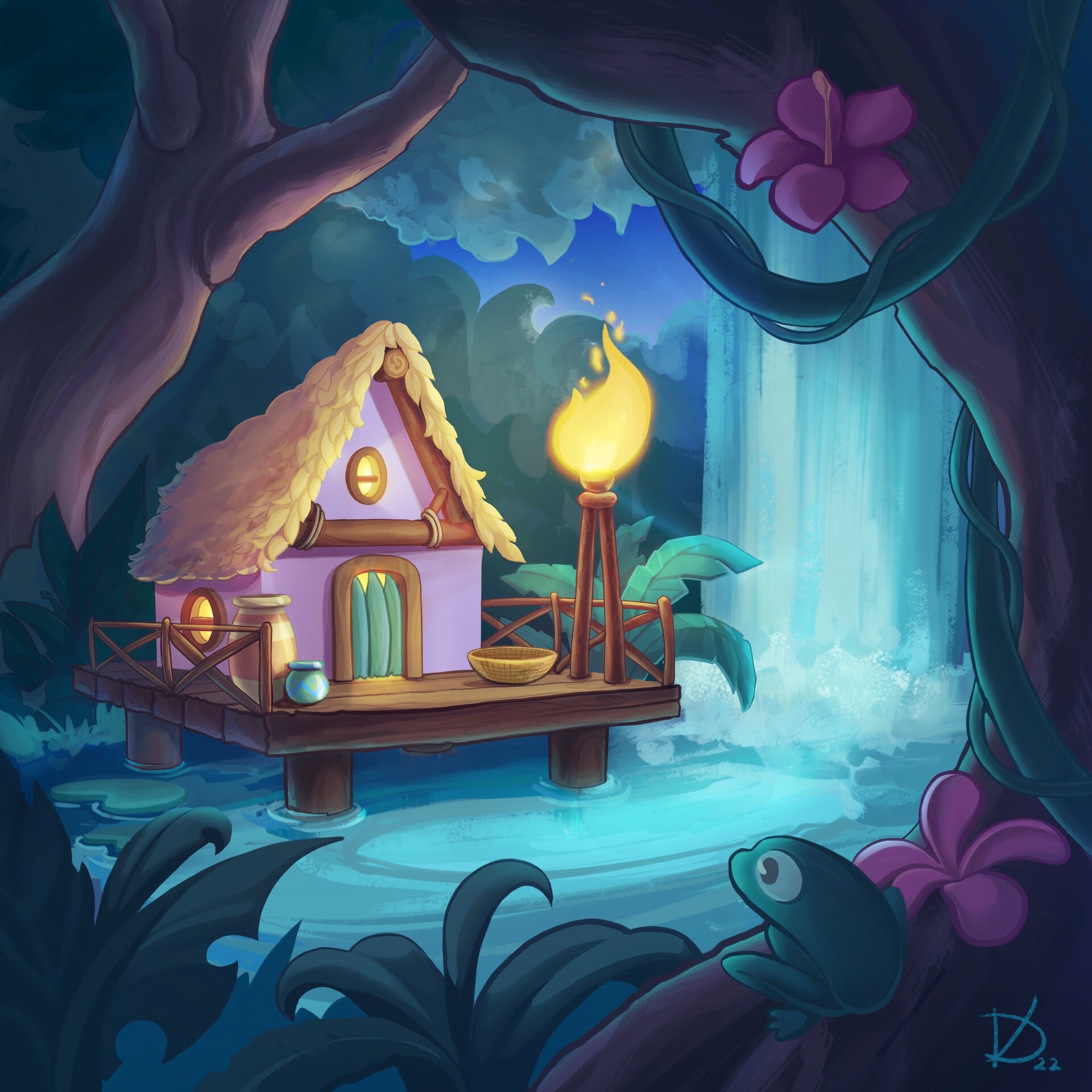 ArtStation - House in the jungle. Illustration.
