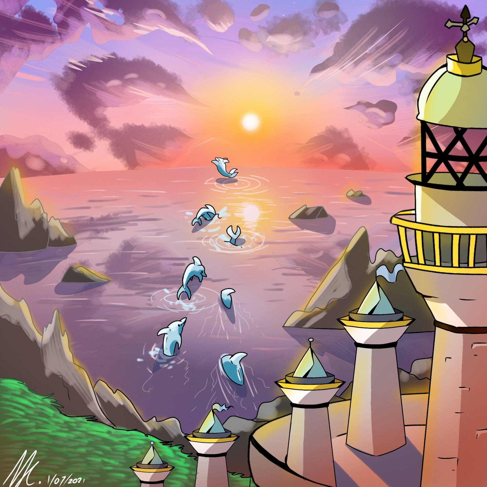 ArtStation - Environment practice draw