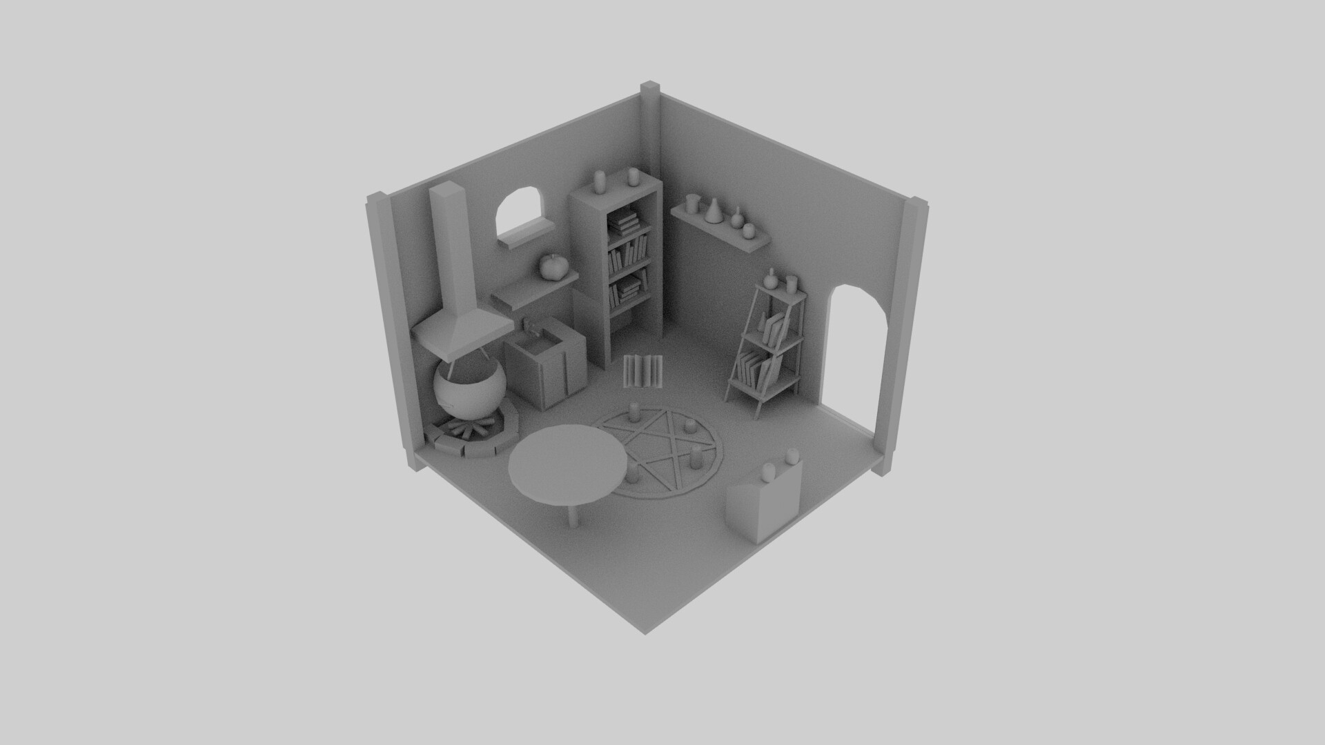 Alexandre Parot - Witch Kitchen - Projet d'environnement - Diorama