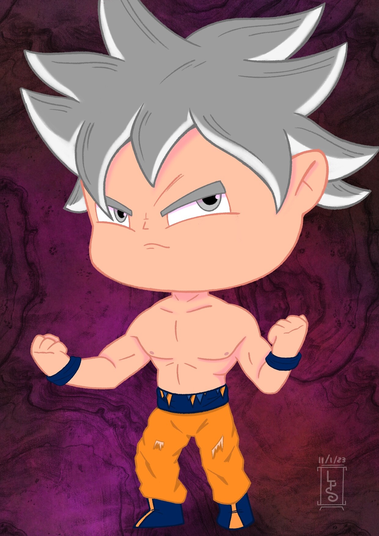 how to draw chibi ultra instinct goku